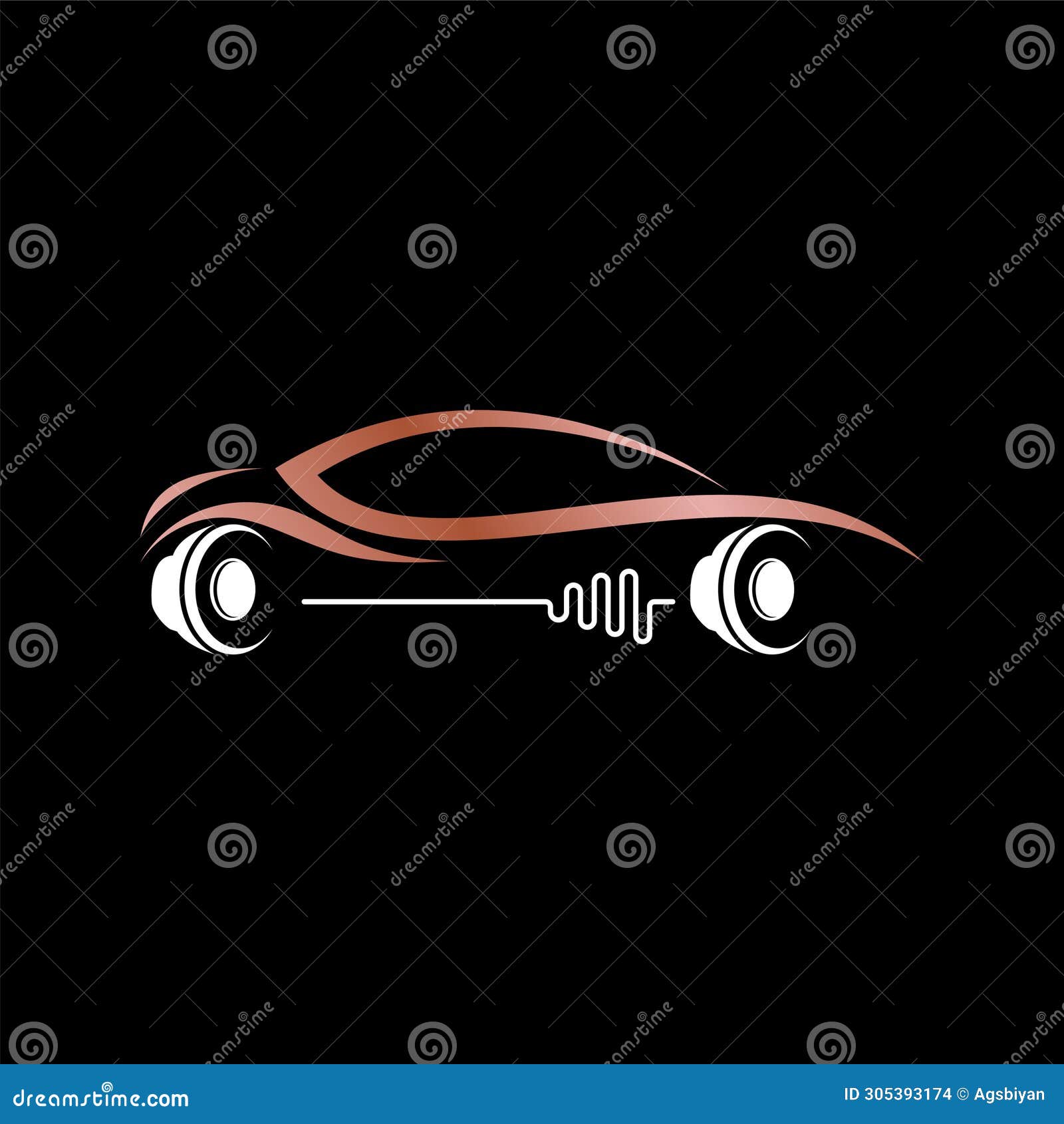 Vector Line Art Sport Car Side Sound System. Related Automotive Music ...