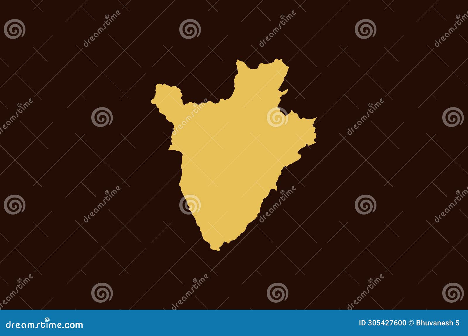 Burundi Vector Country Map Silhouette 305855052