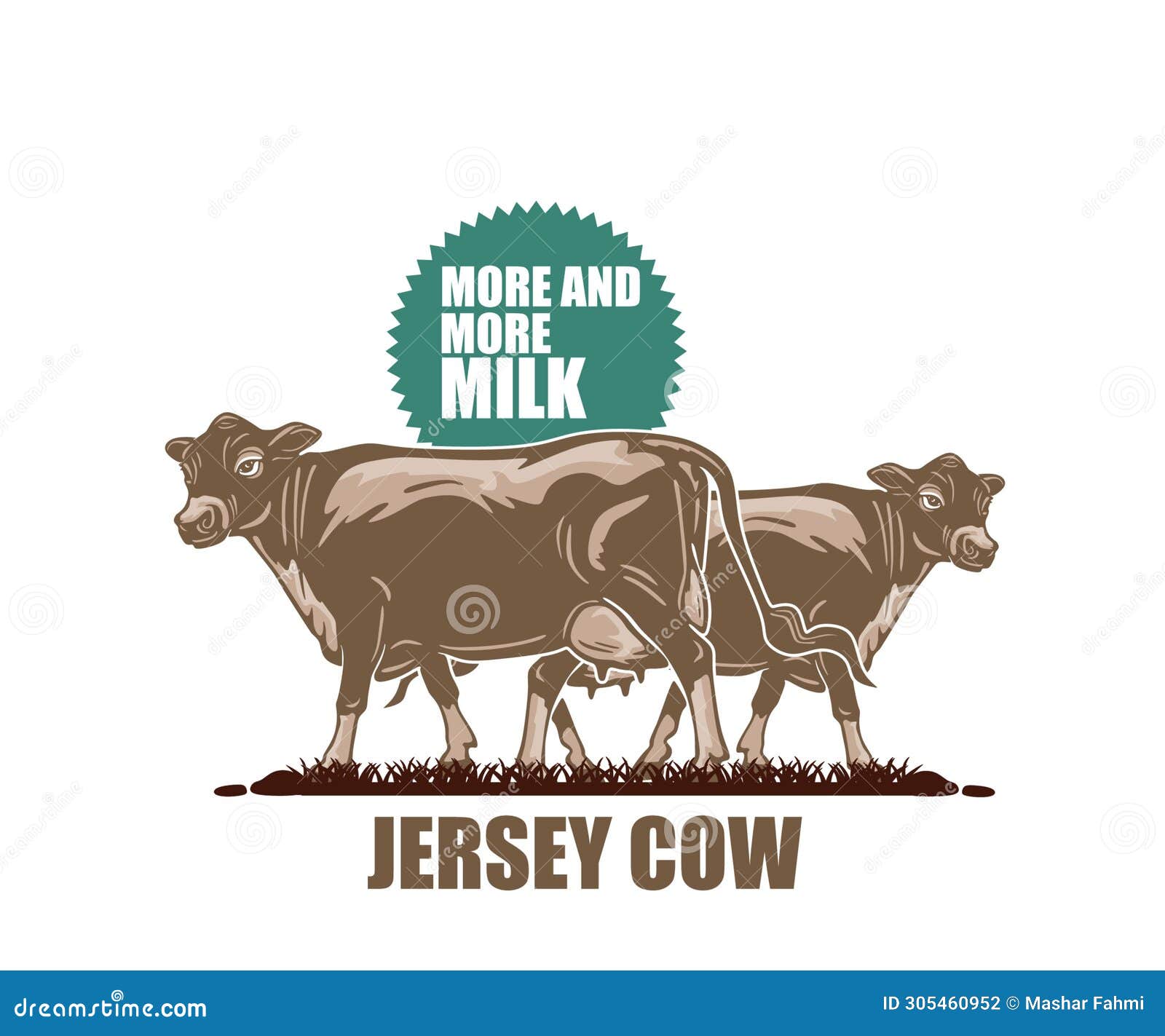 JERSEY DAIRY MILK COW LOGO, Stock Vector - Illustration of icon, milk ...