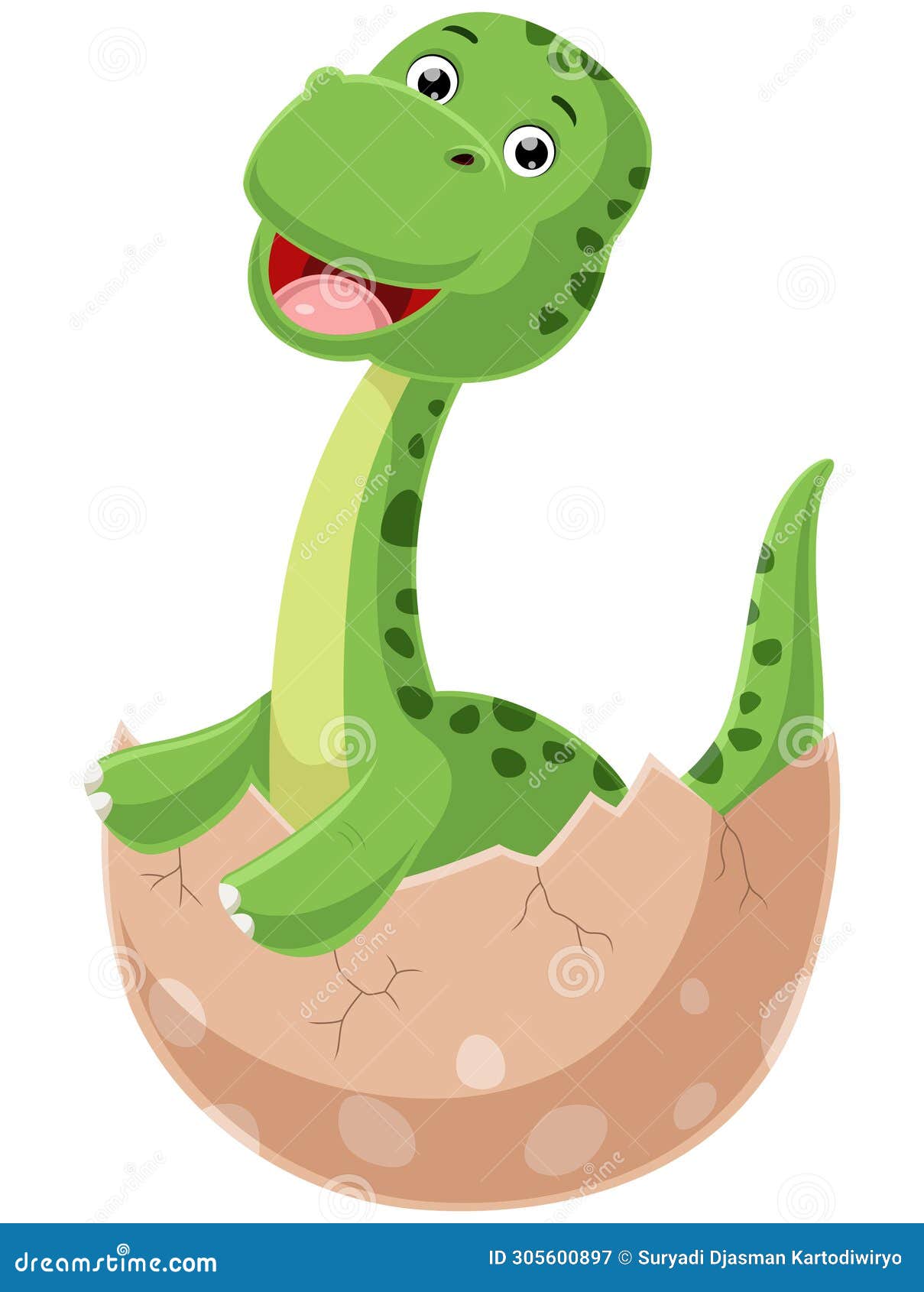 Supersaurus Cute Character Dinosaurs Cartoon Vector | CartoonDealer.com ...