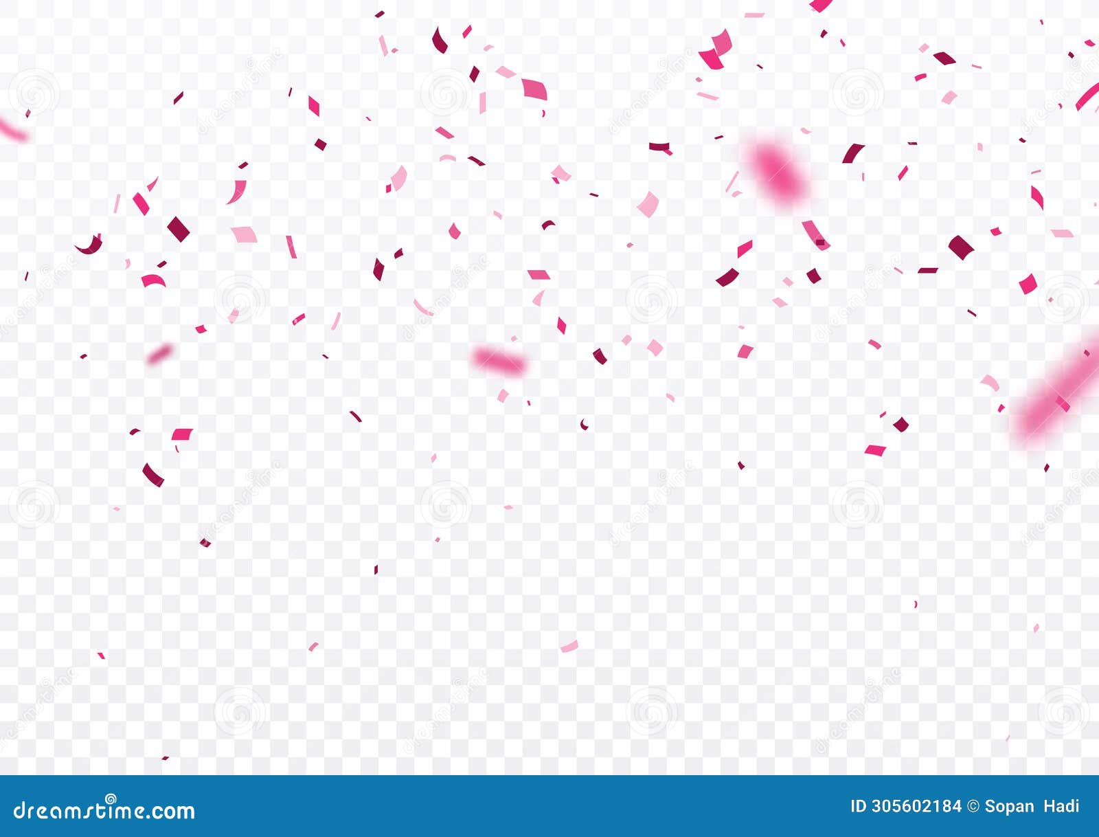 Pink Confetti, Celebrations Banner, Isolated on Transparent Background ...
