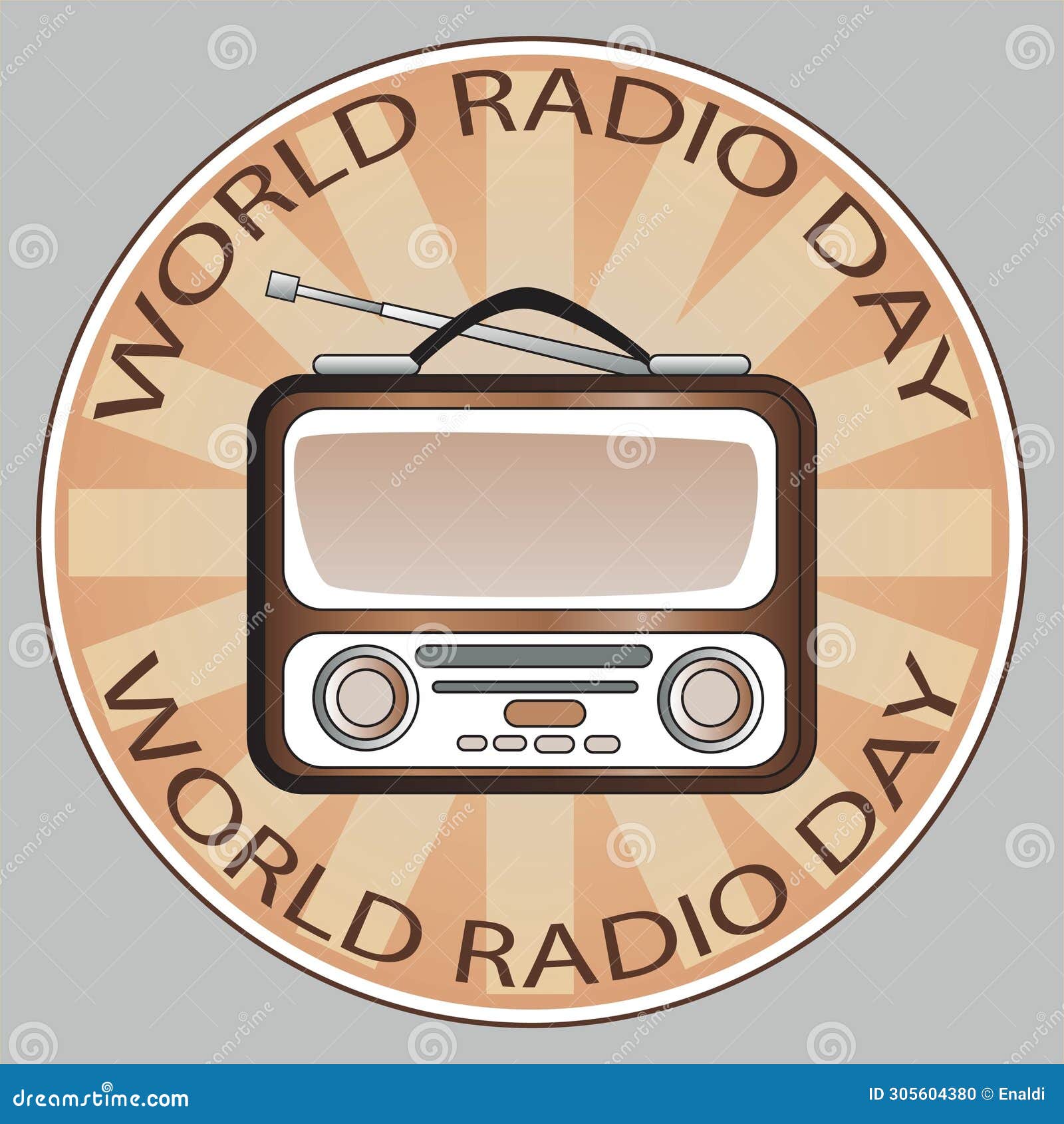 World Radio Day Sign and Badge Vector Stock Illustration - Illustration ...