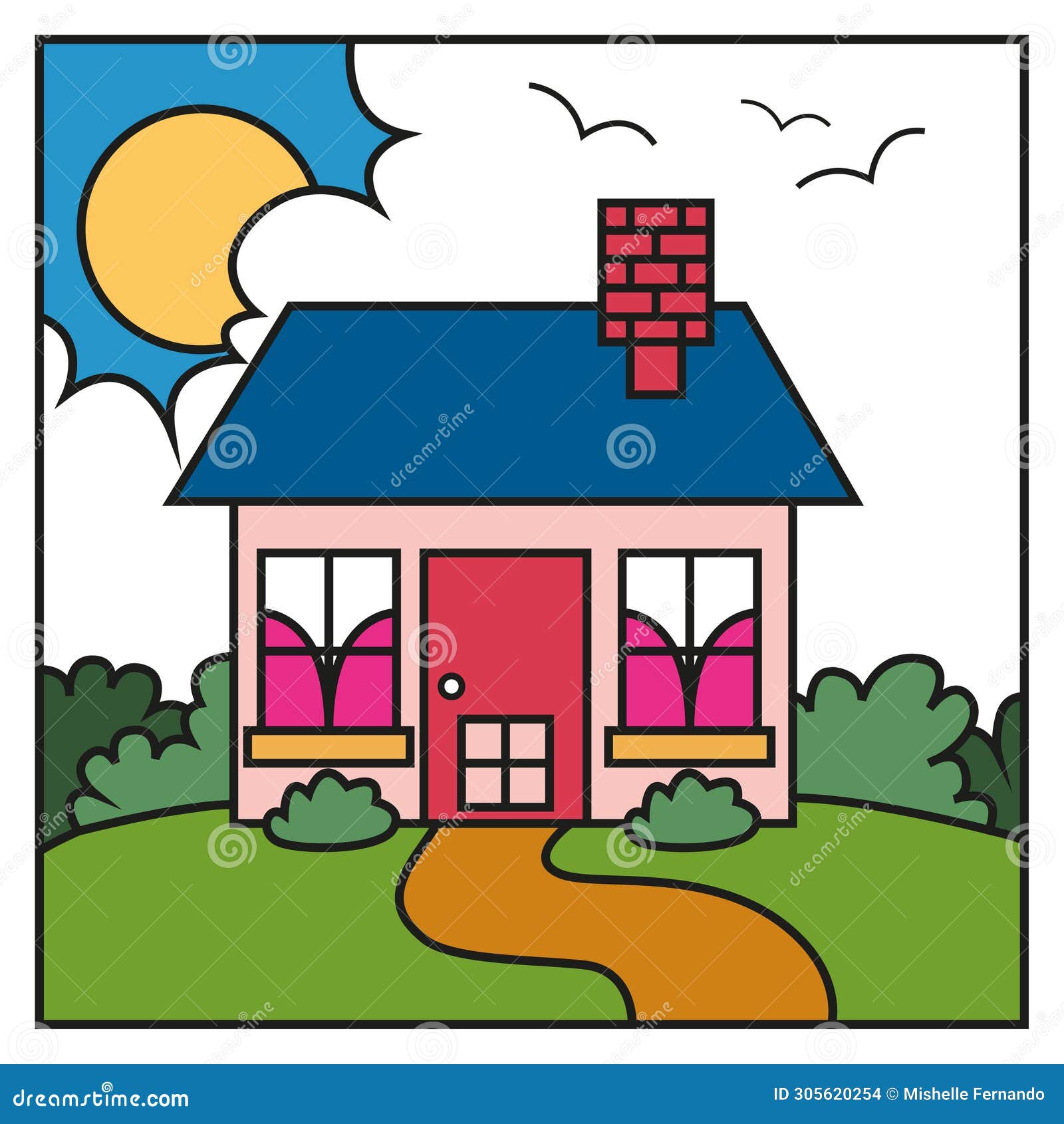 Nice Cartoon of Home Illustration Background Vector Stock Illustration ...