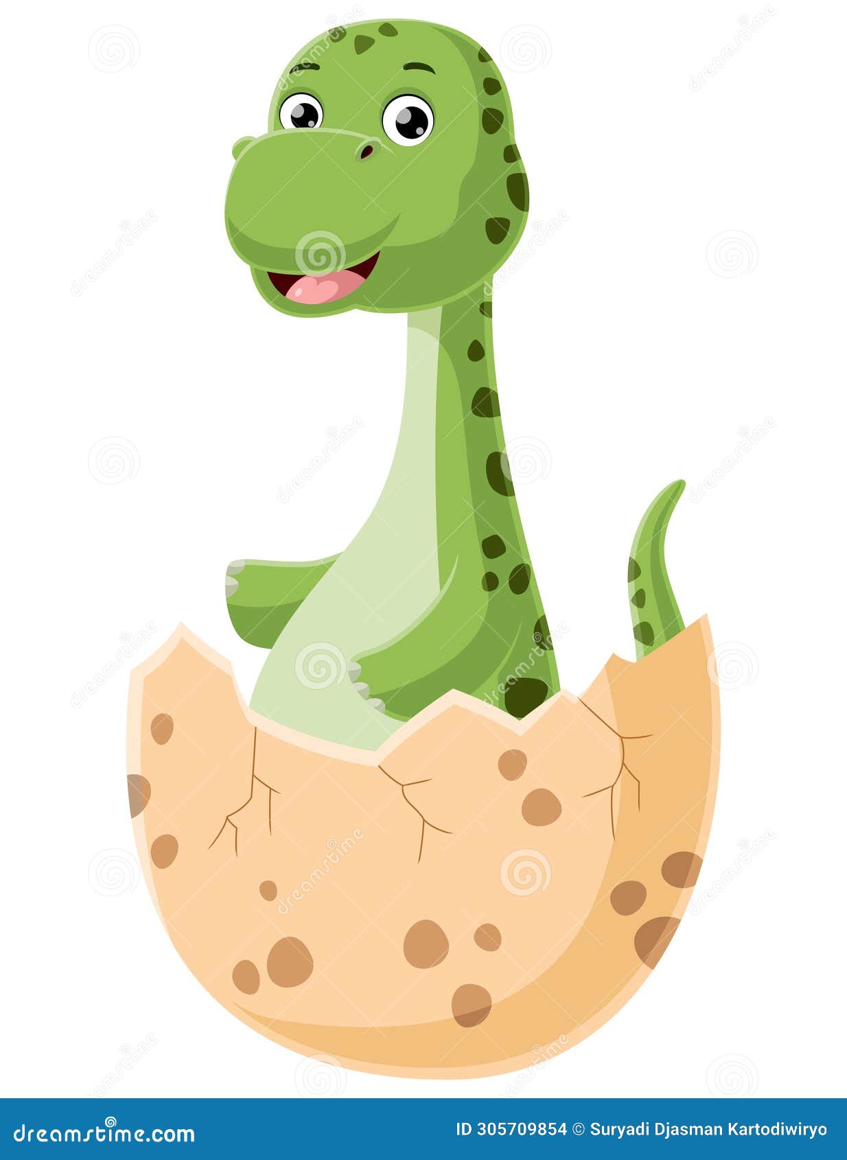 Supersaurus Cute Character Dinosaurs Cartoon Vector | CartoonDealer.com ...