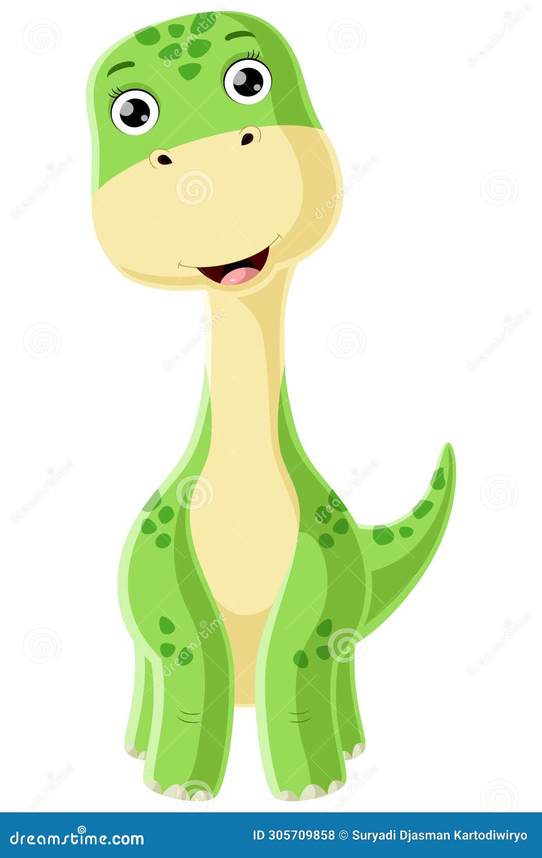 Supersaurus Cute Character Dinosaurs Cartoon Vector | CartoonDealer.com ...