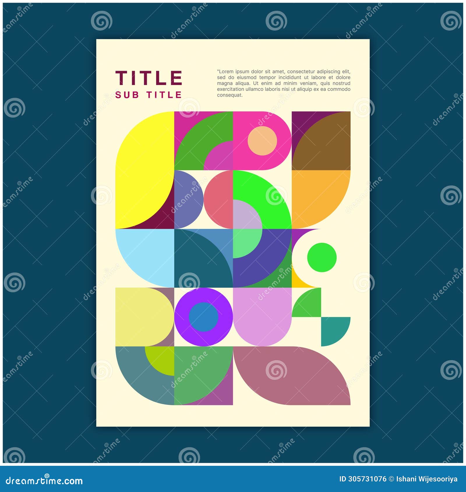 Simple Colourful Abstract Basic Shape Cover Design for Book Covers ...