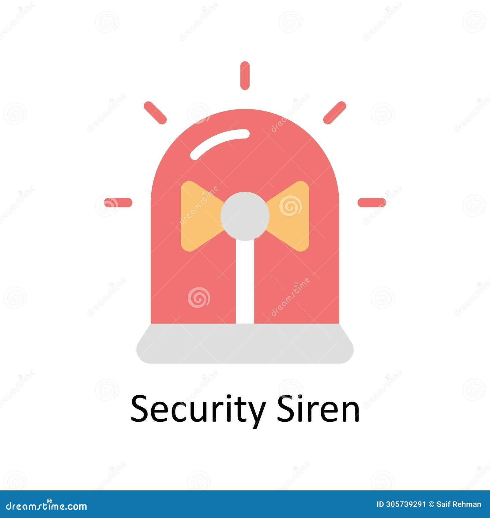 Security Siren Vector Flat Icon Style Illustration. EPS 10 File Stock ...