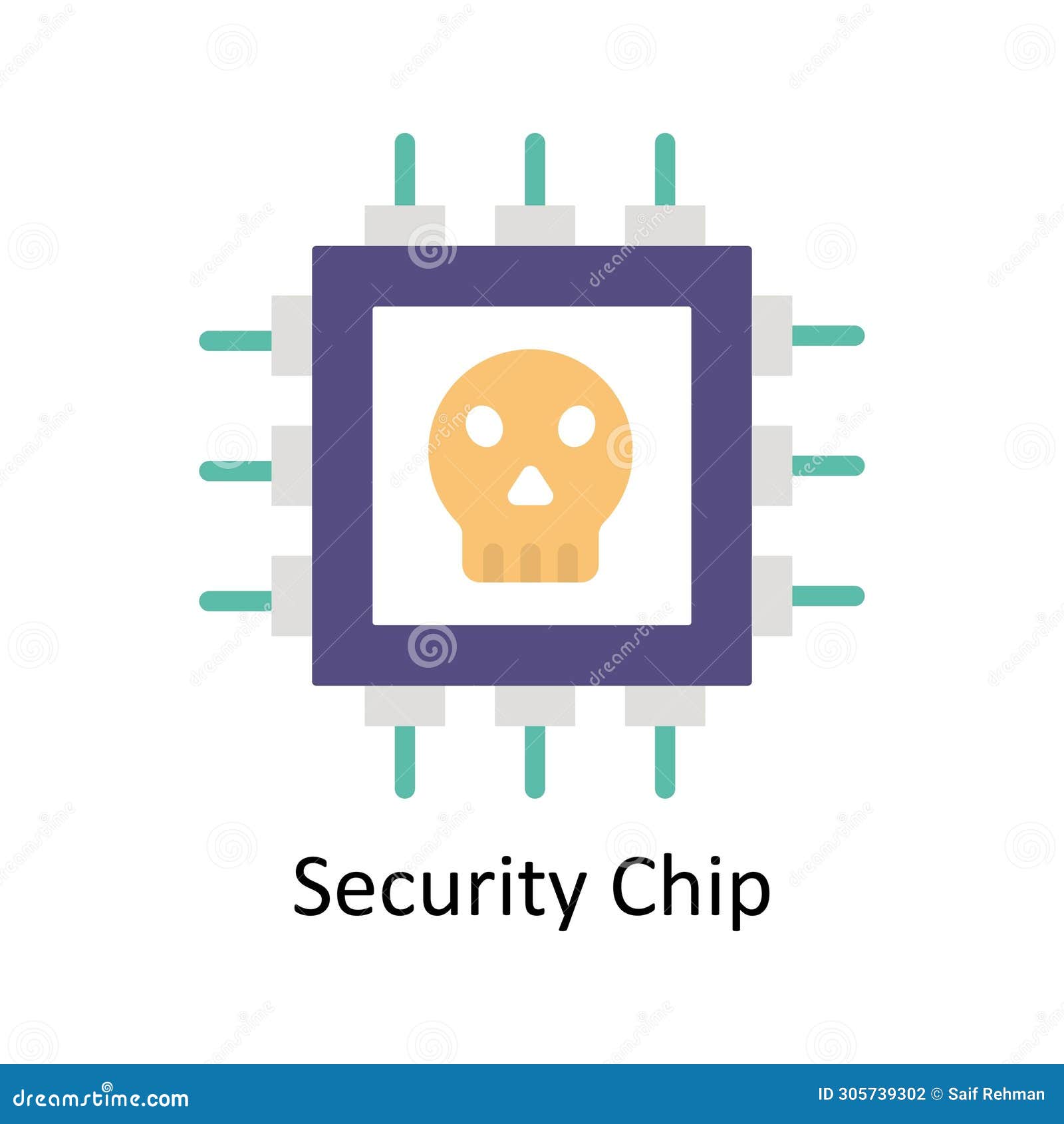Security Chip Vector Flat Icon Style Illustration. EPS 10 File Stock ...