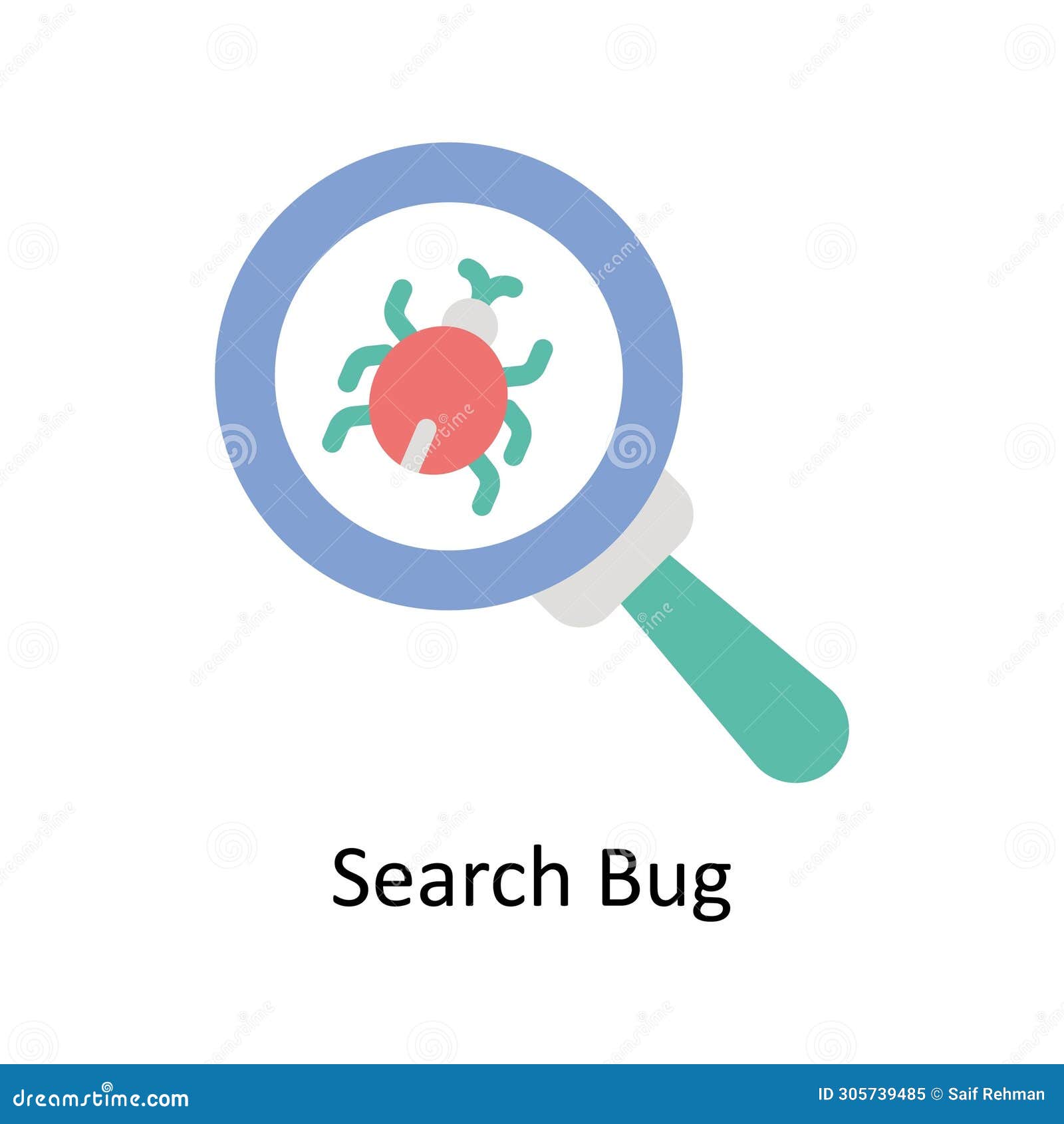 Search Bug Vector Flat Icon Style Illustration. EPS 10 File Stock ...