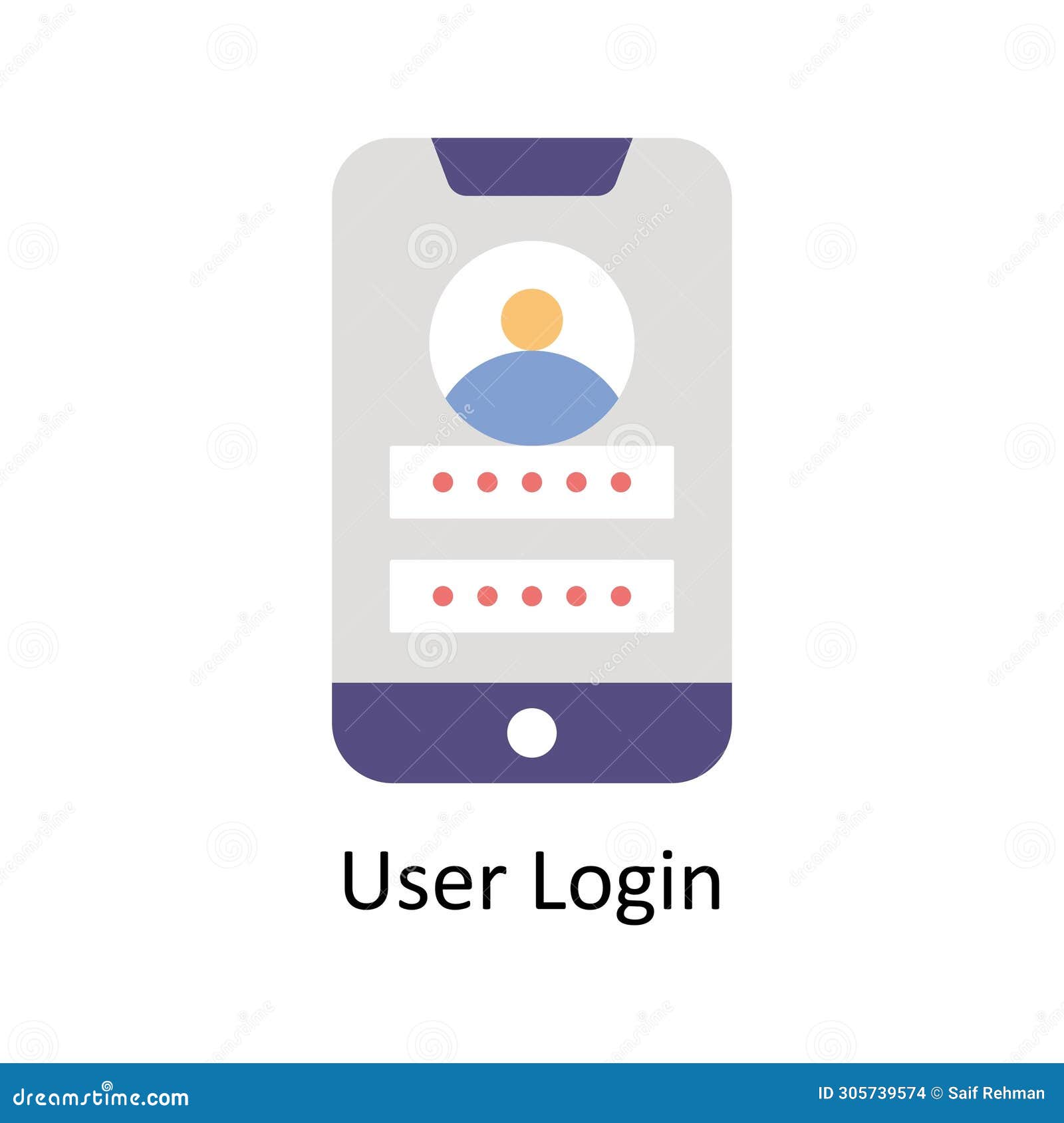 User Login Vector Flat Icon Style Illustration. EPS 10 File Stock ...