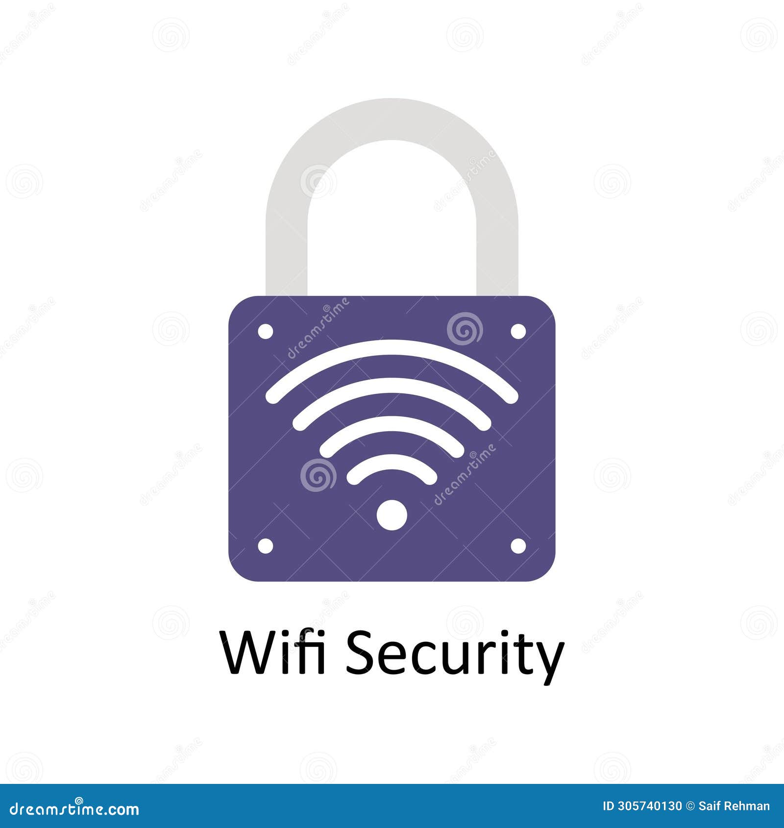 Wifi Security Vector Flat Icon Style Illustration. EPS 10 File Stock ...