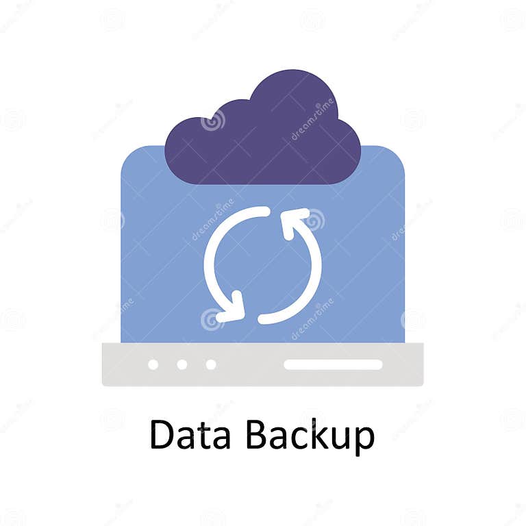 Data Backup Vector Flat Icon Style Illustration. EPS 10 File Stock ...