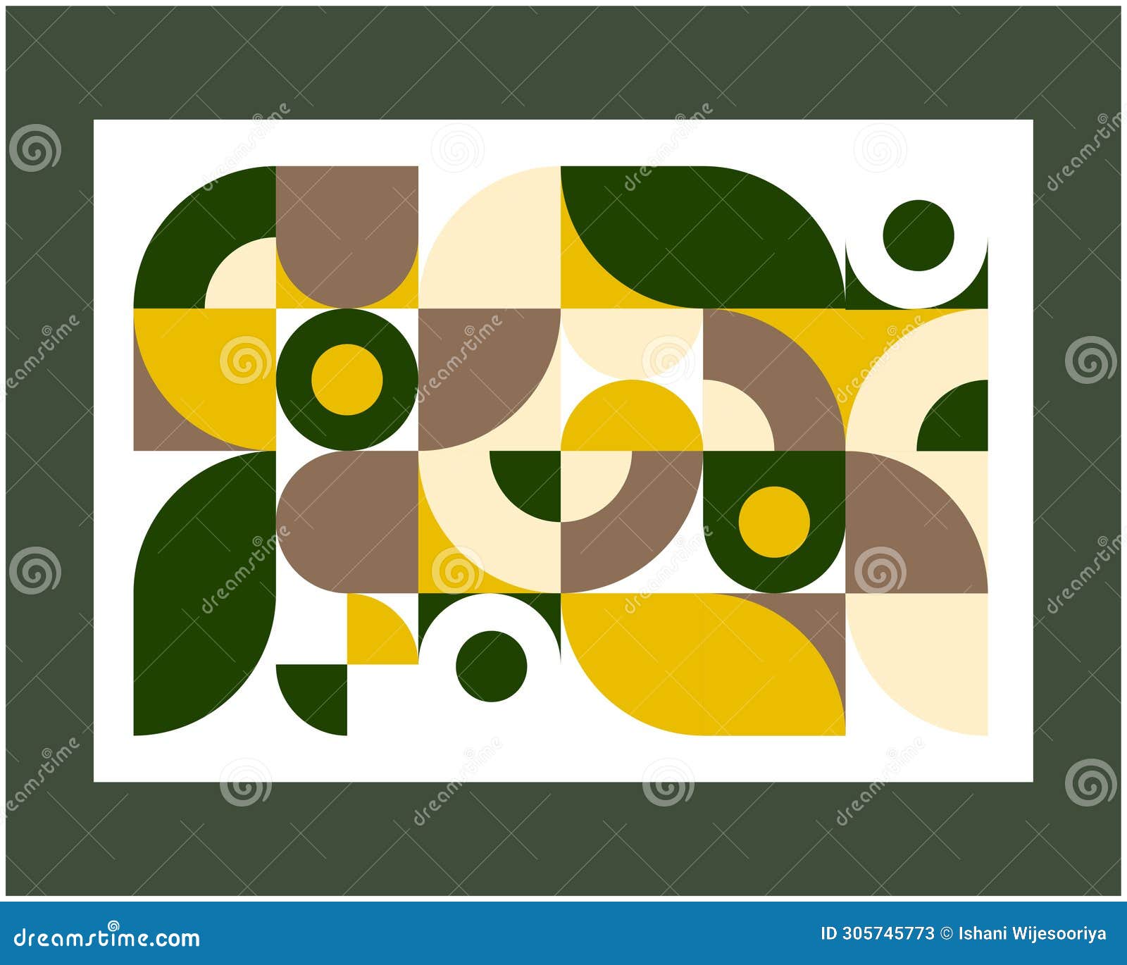 Simple Green, Yellow and Brown Color Variant Abstract Basic Shape Cover ...