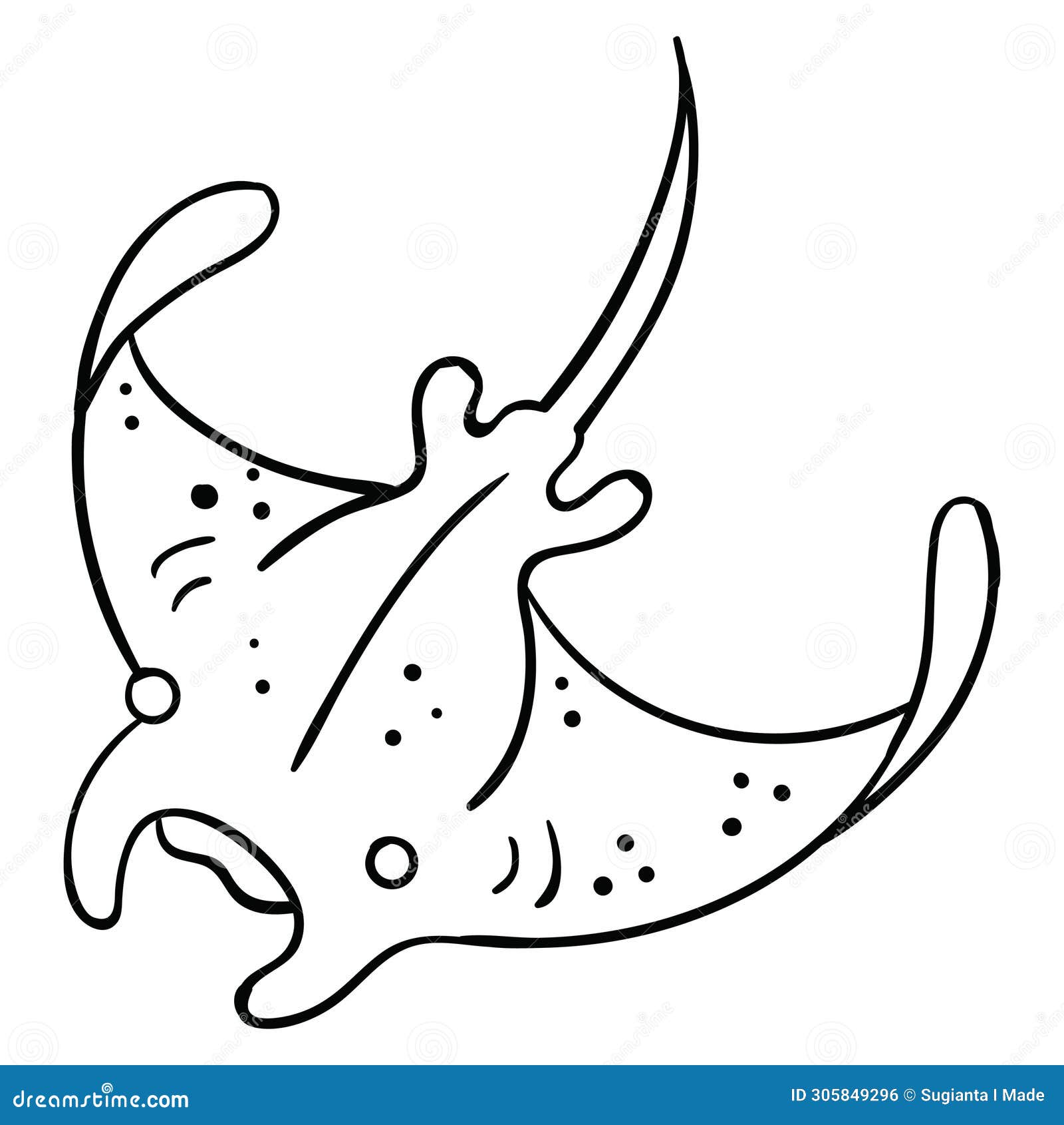 Manta Ray Hand Drawing Vector Stock Vector - Illustration of creature ...