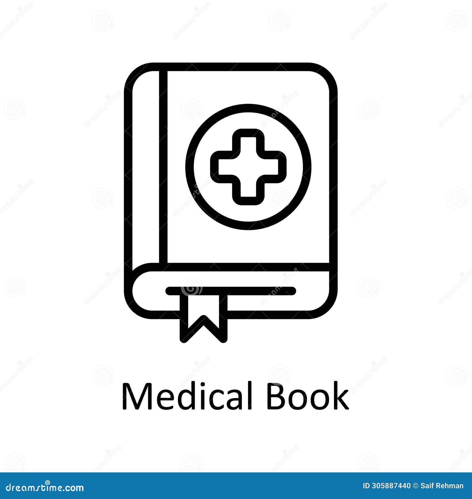 Medical Book Vector Outline Icon Style Illustration. EPS 10 File Stock ...