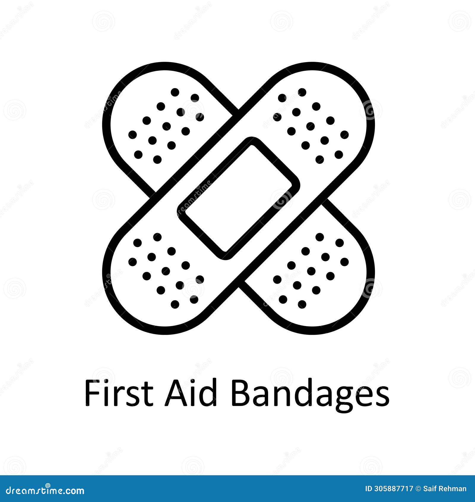 First Aid Bandages Vector Outline Icon Style Illustration. EPS 10 File ...
