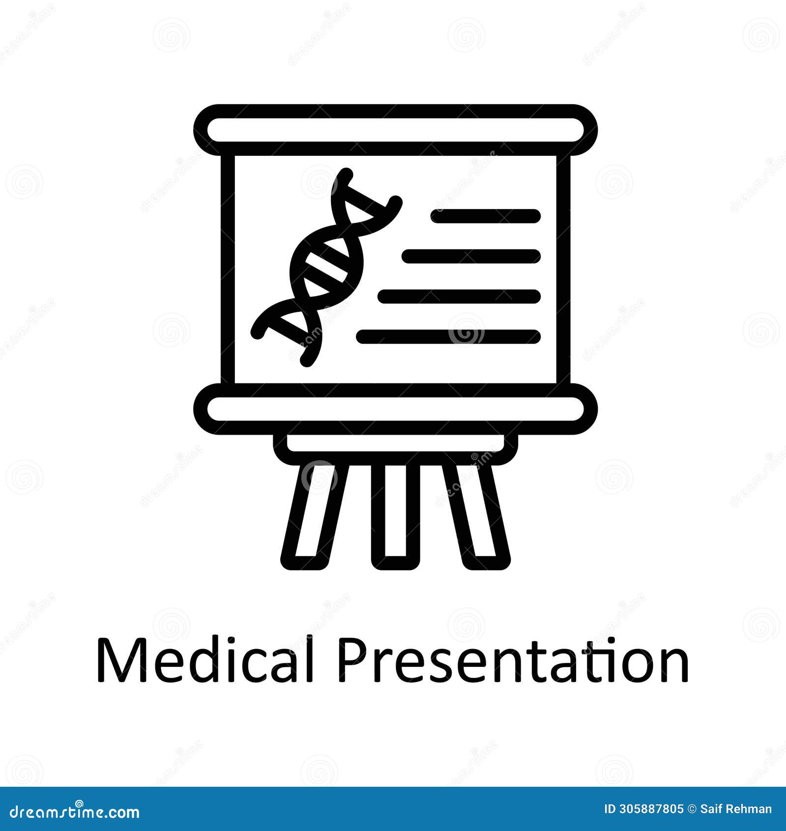Medical Presentation Vector Outline Icon Style Illustration. EPS 10 ...