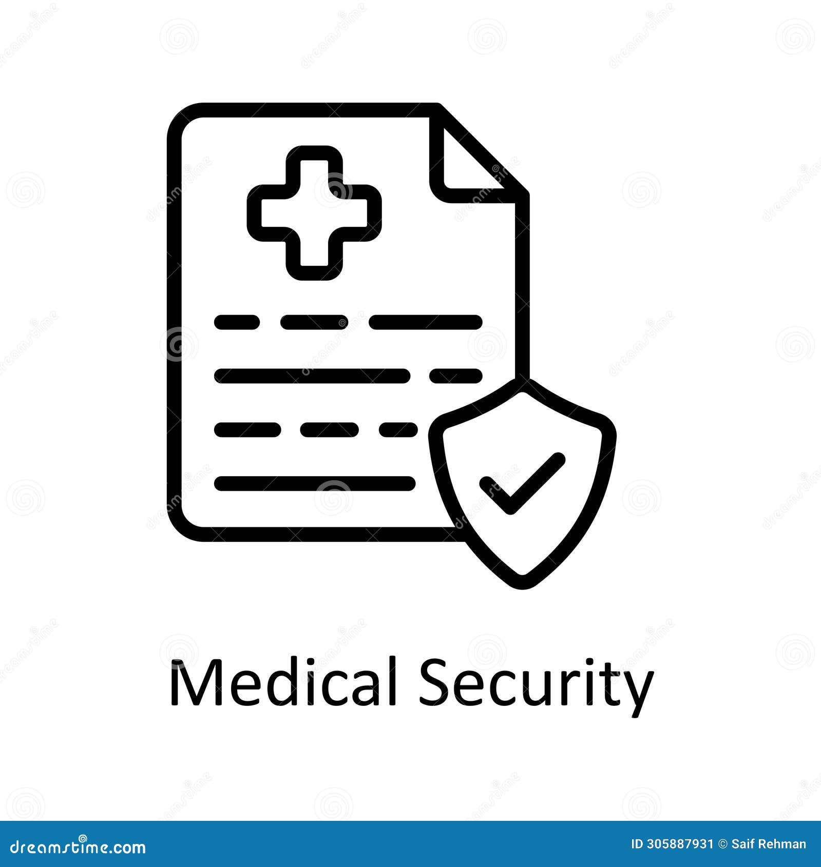 Medical Security Vector Outline Icon Style Illustration. EPS 10 File ...
