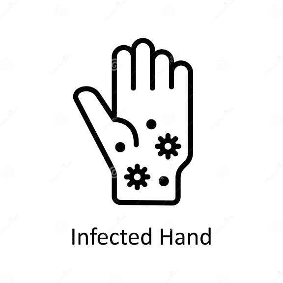 Infected Hand Vector Outline Icon Style Illustration. EPS 10 File Stock ...