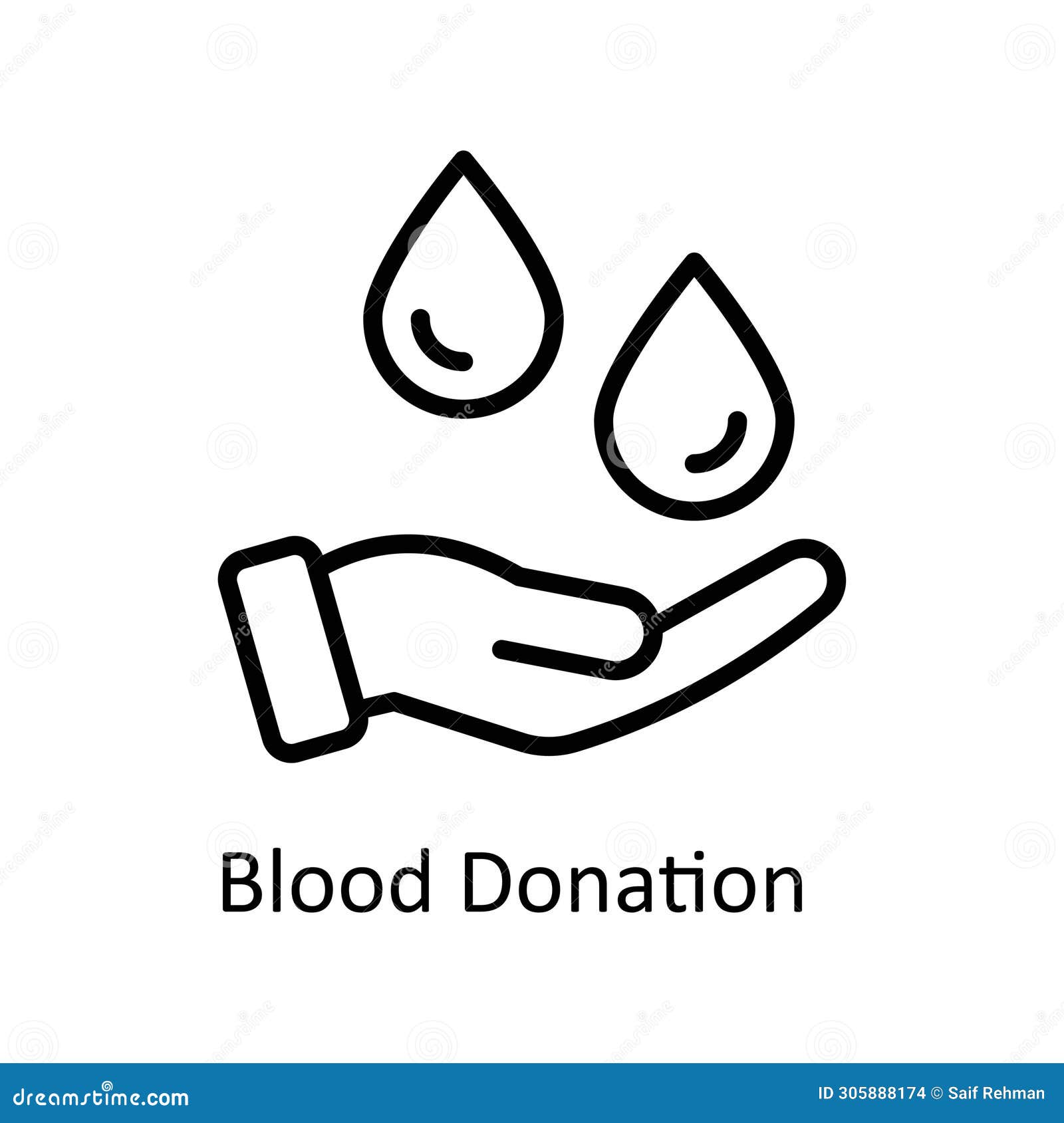 Blood Donation Vector Outline Icon Style Illustration. EPS 10 File ...