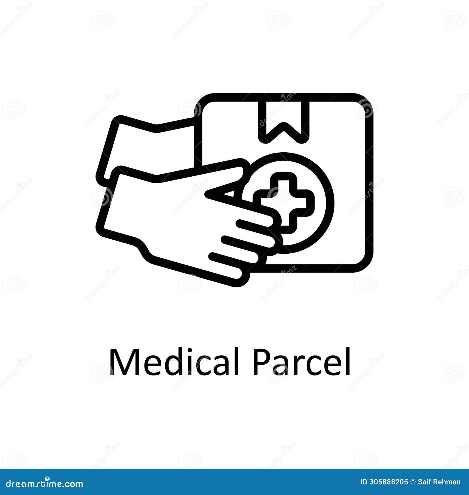 Medical Parcel Vector Outline Icon Style Illustration. EPS 10 File ...