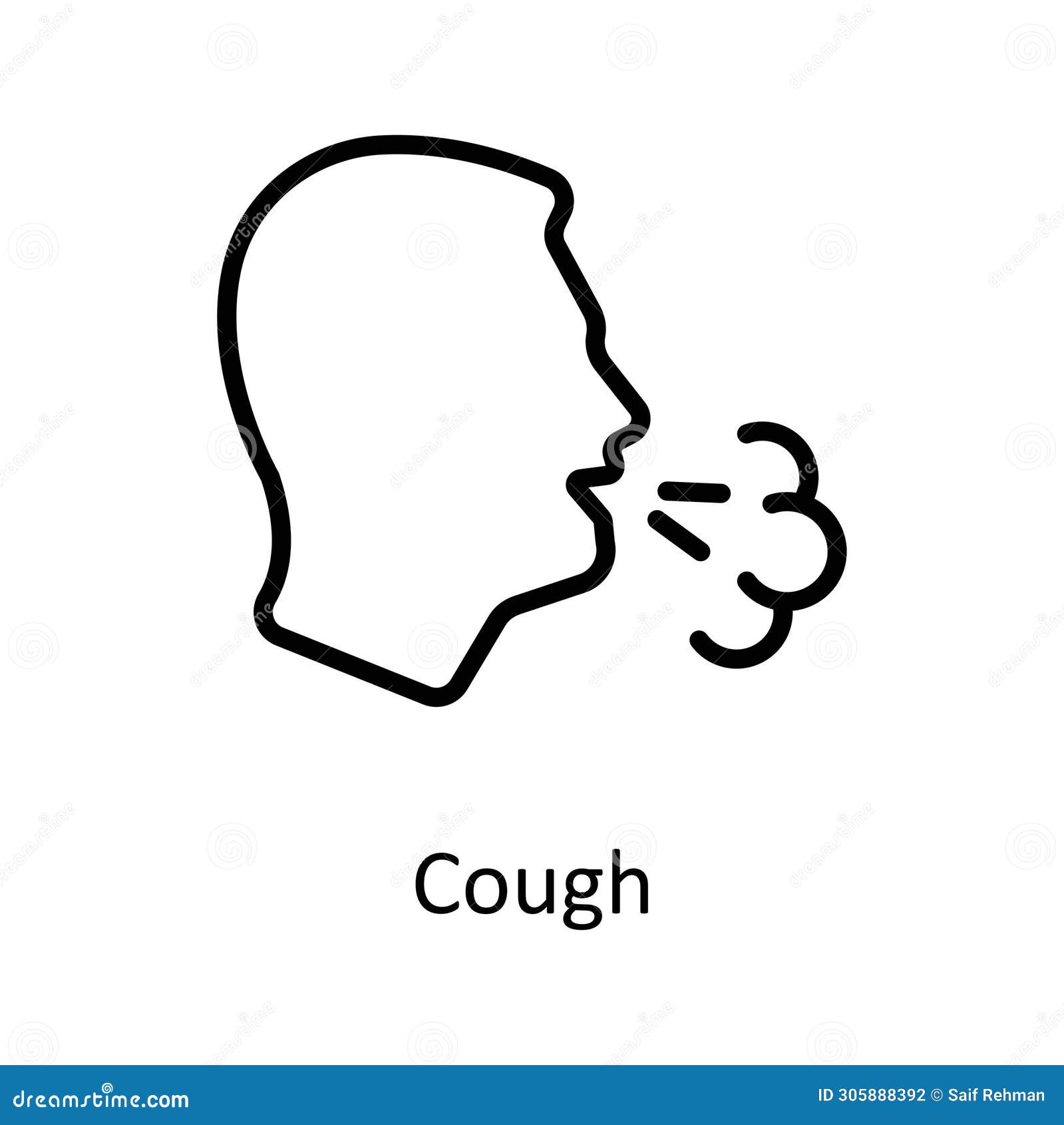 Cough Vector Outline Icon Style Illustration. EPS 10 File Stock ...