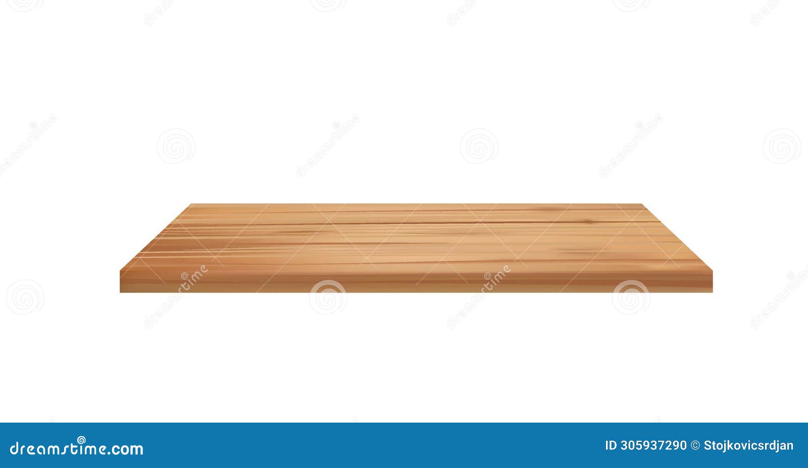 Wooden Oak Plank, Perspective View Stock Vector - Illustration of panel ...