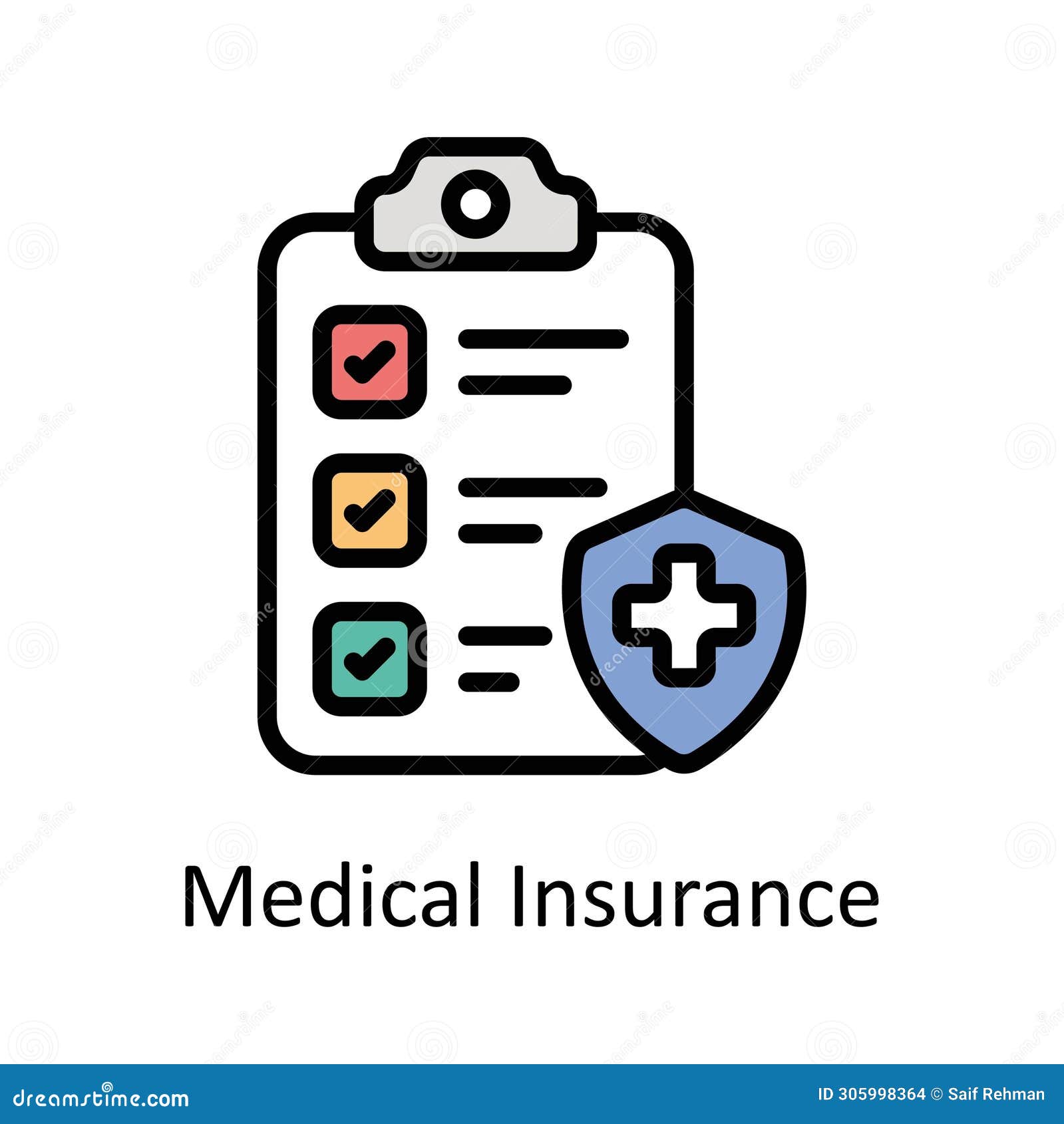 Medical Insurance Vector Filled Outline Icon Style Illustration. EPS 10 ...
