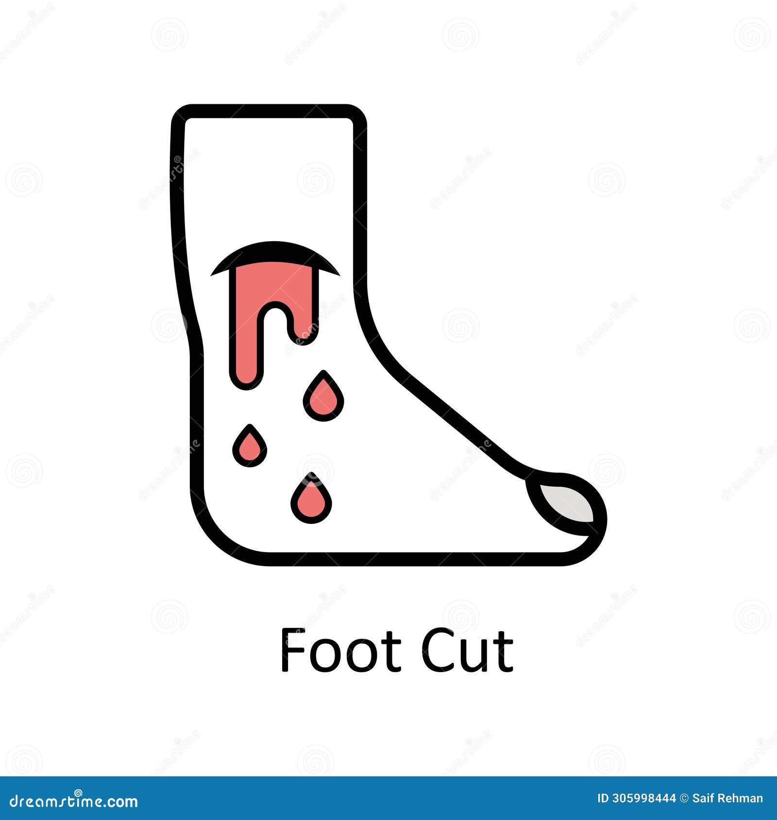 Foot Cut Vector Filled Outline Icon Style Illustration. EPS 10 File ...