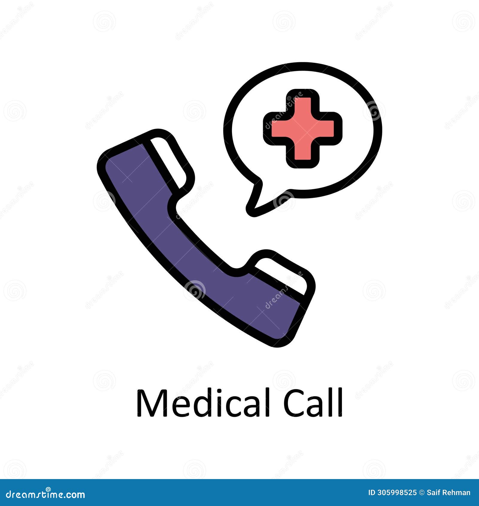 Medical Call Vector Filled Outline Icon Style Illustration. EPS 10 File ...