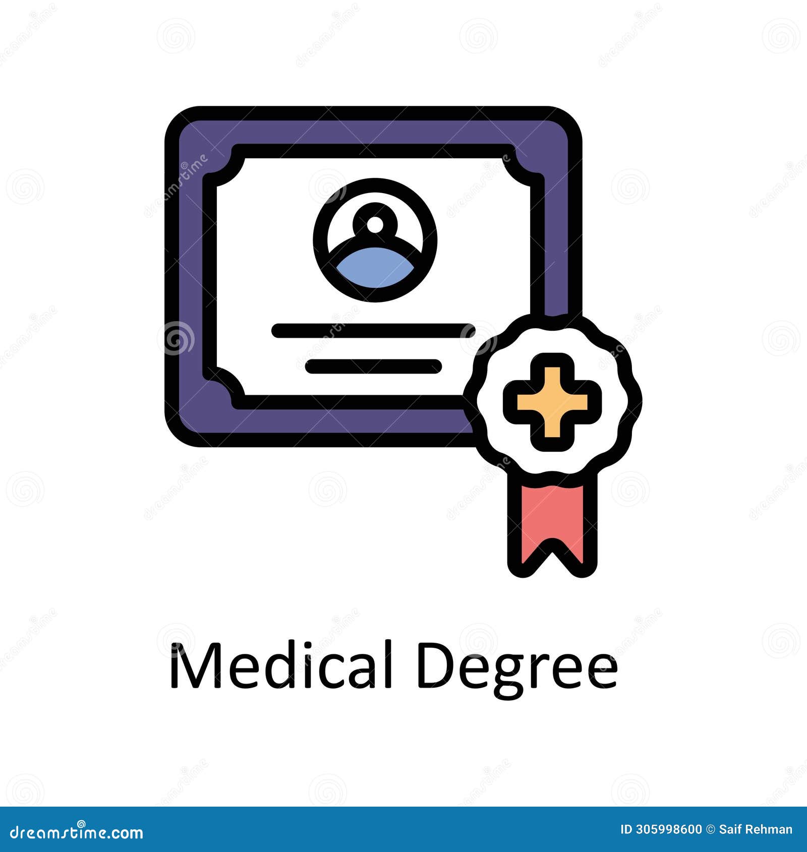 Medical Degree Vector Filled Outline Icon Style Illustration. EPS 10 ...
