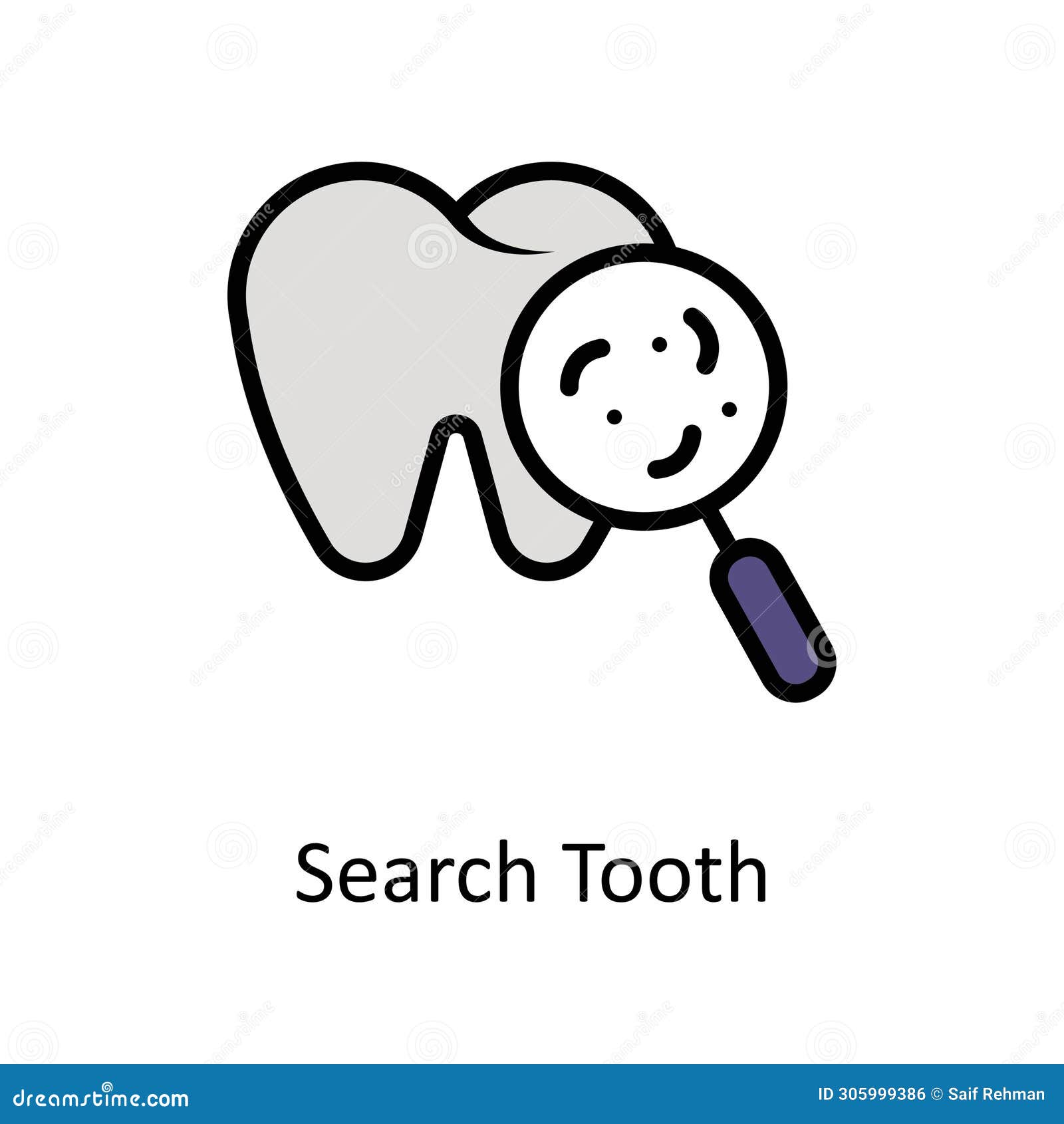 Search Tooth Vector Filled Outline Icon Style Illustration. EPS 10 File ...