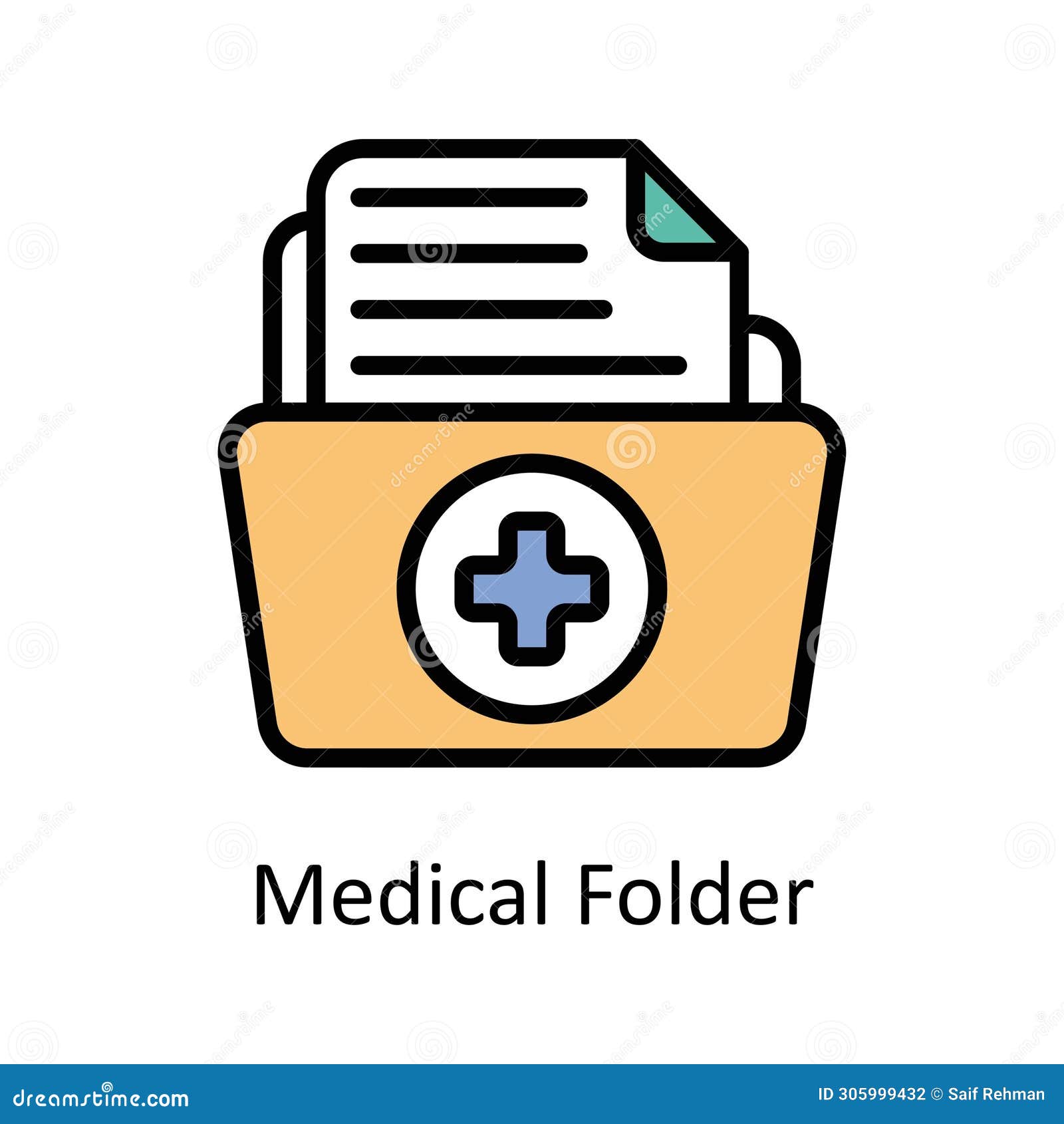 Medical Folder Vector Filled Outline Icon Style Illustration. EPS 10 ...