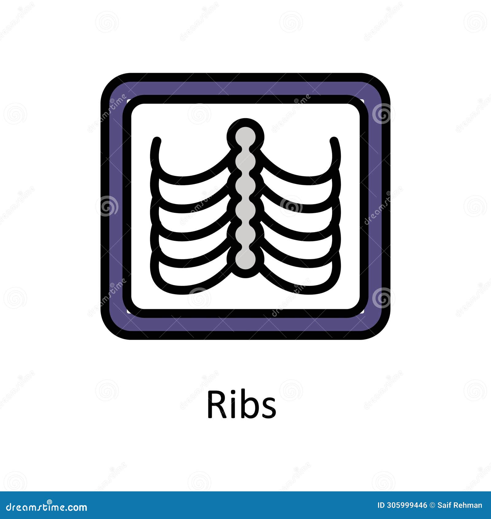 Ribs Vector Filled Outline Icon Style Illustration. EPS 10 File Stock ...