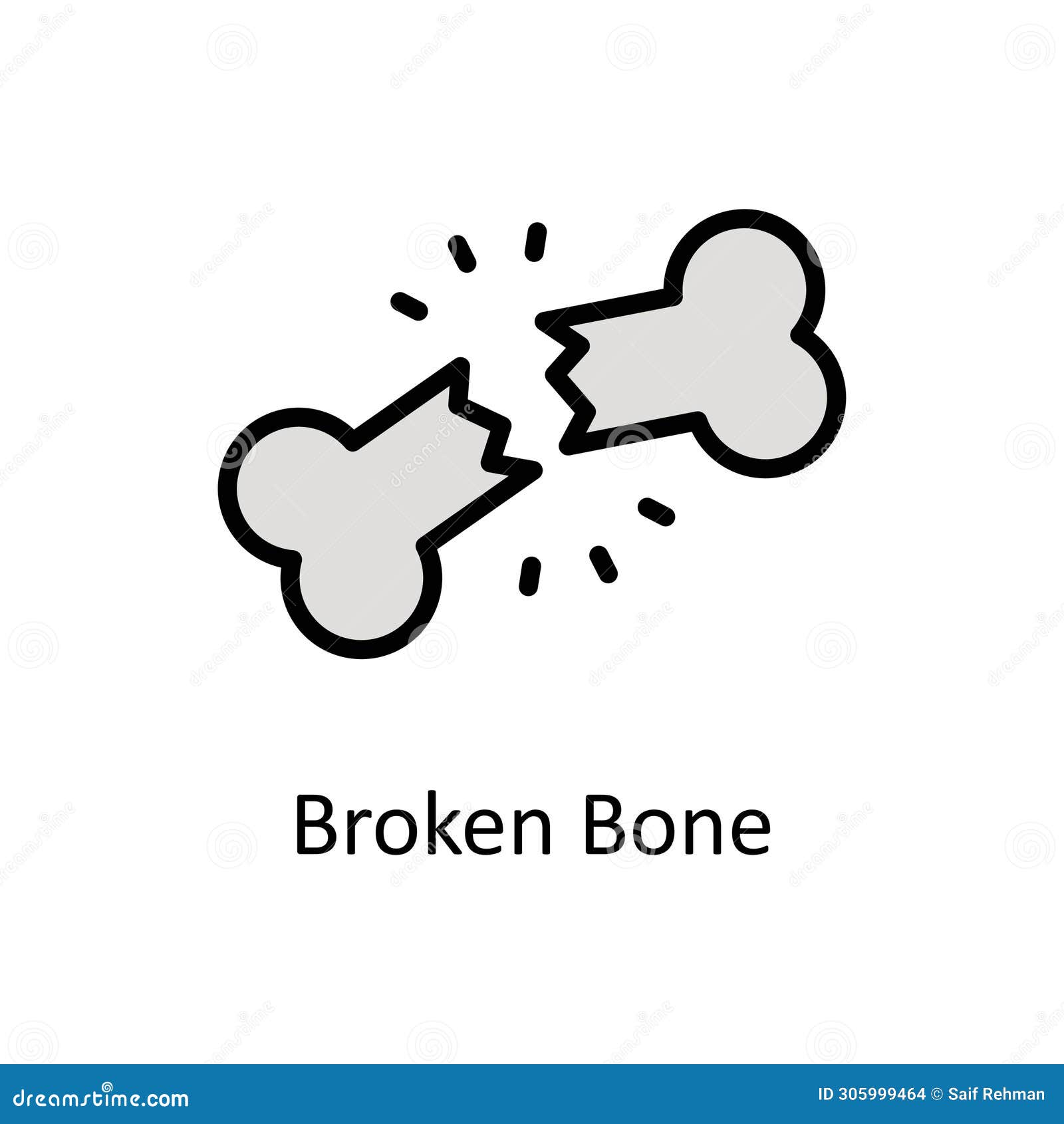 Broken Bone Vector Filled Outline Icon Style Illustration. EPS 10 File ...