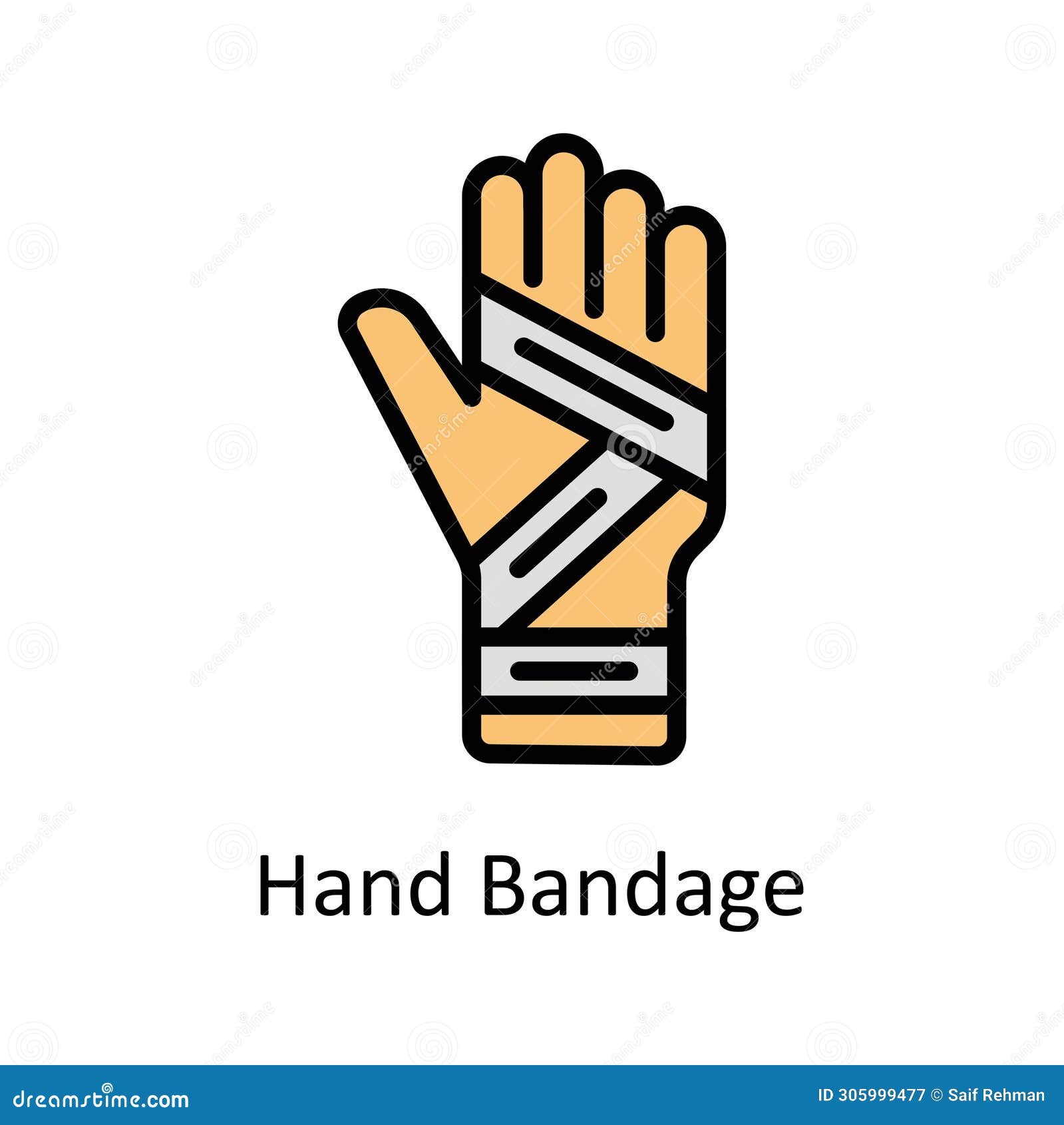 Hand Bandage Vector Filled Outline Icon Style Illustration. EPS 10 File ...