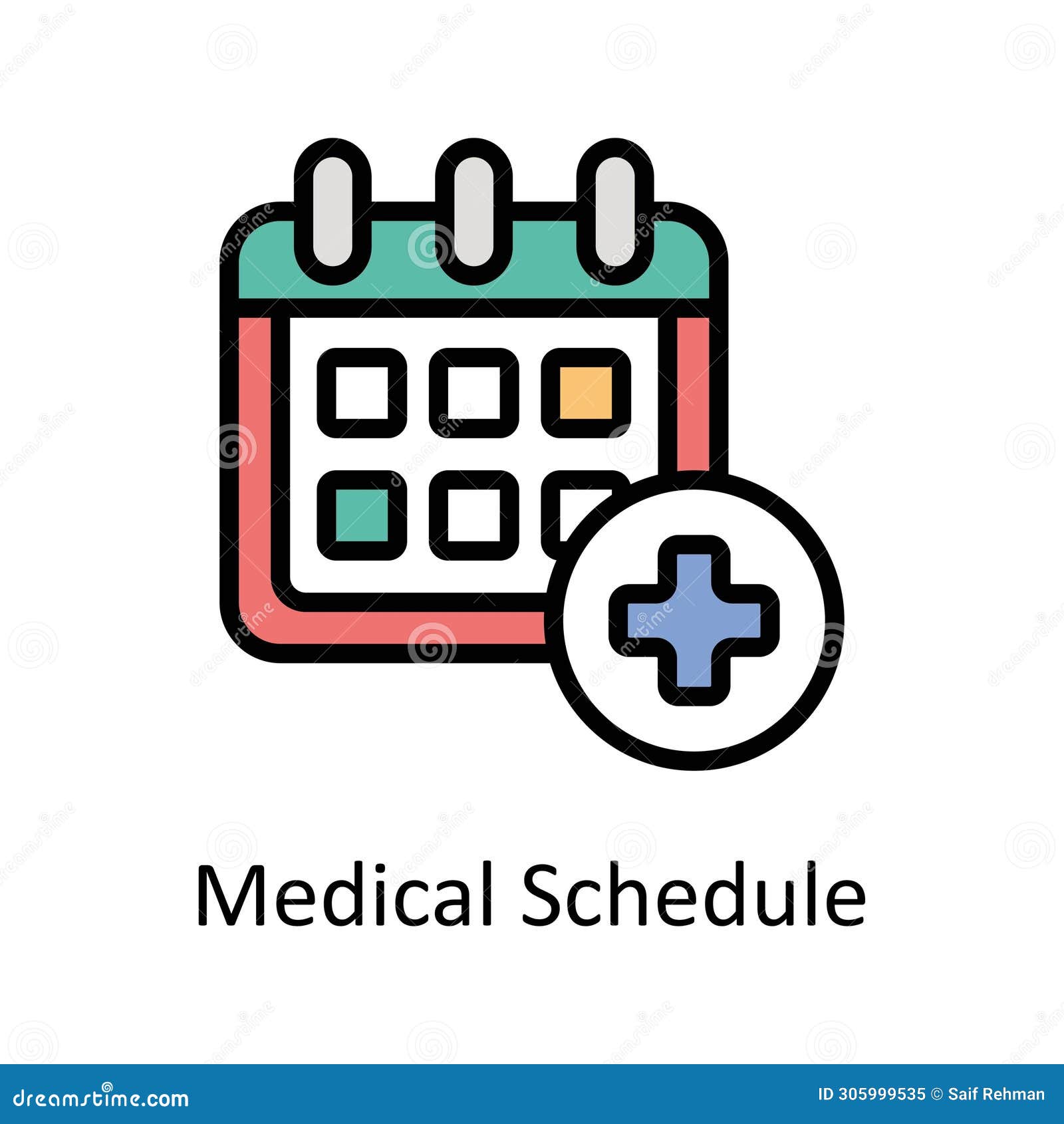 Medical Schedule Vector Filled Outline Icon Style Illustration. EPS 10 ...