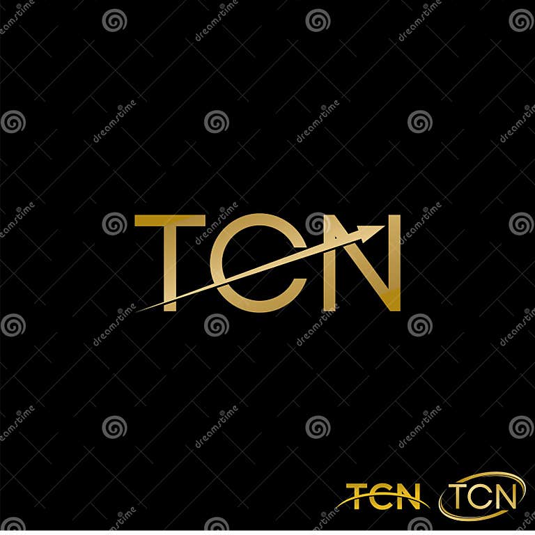 Initial Letter TCN Font Cut Arrow Ellipse Swoosh. Related To Monogram ...