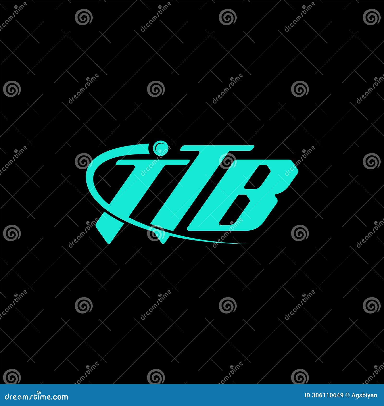 Initial Letter TTB Font Cutting Swoosh Fast Sport Ball. Related ...