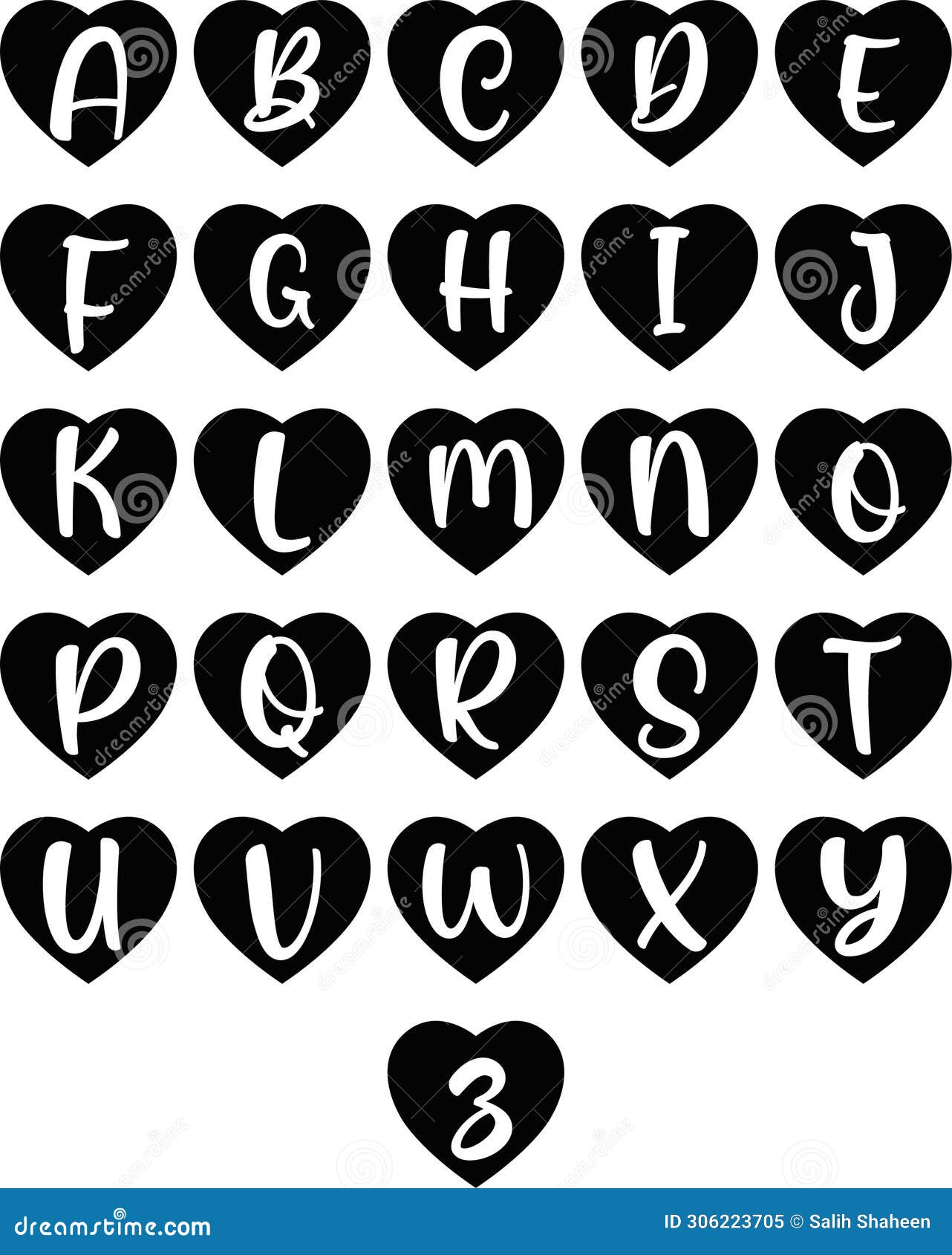 Hearts ABC Jpg Image with Svg Cut File Vector Cut File for Circuit and ...