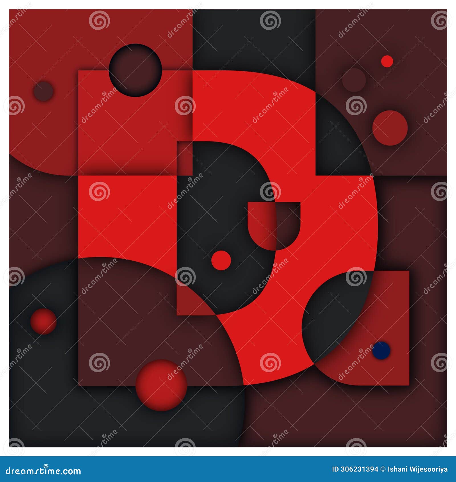 Letter D Creative Design with Basic Shapes and Patterns Stock Vector ...