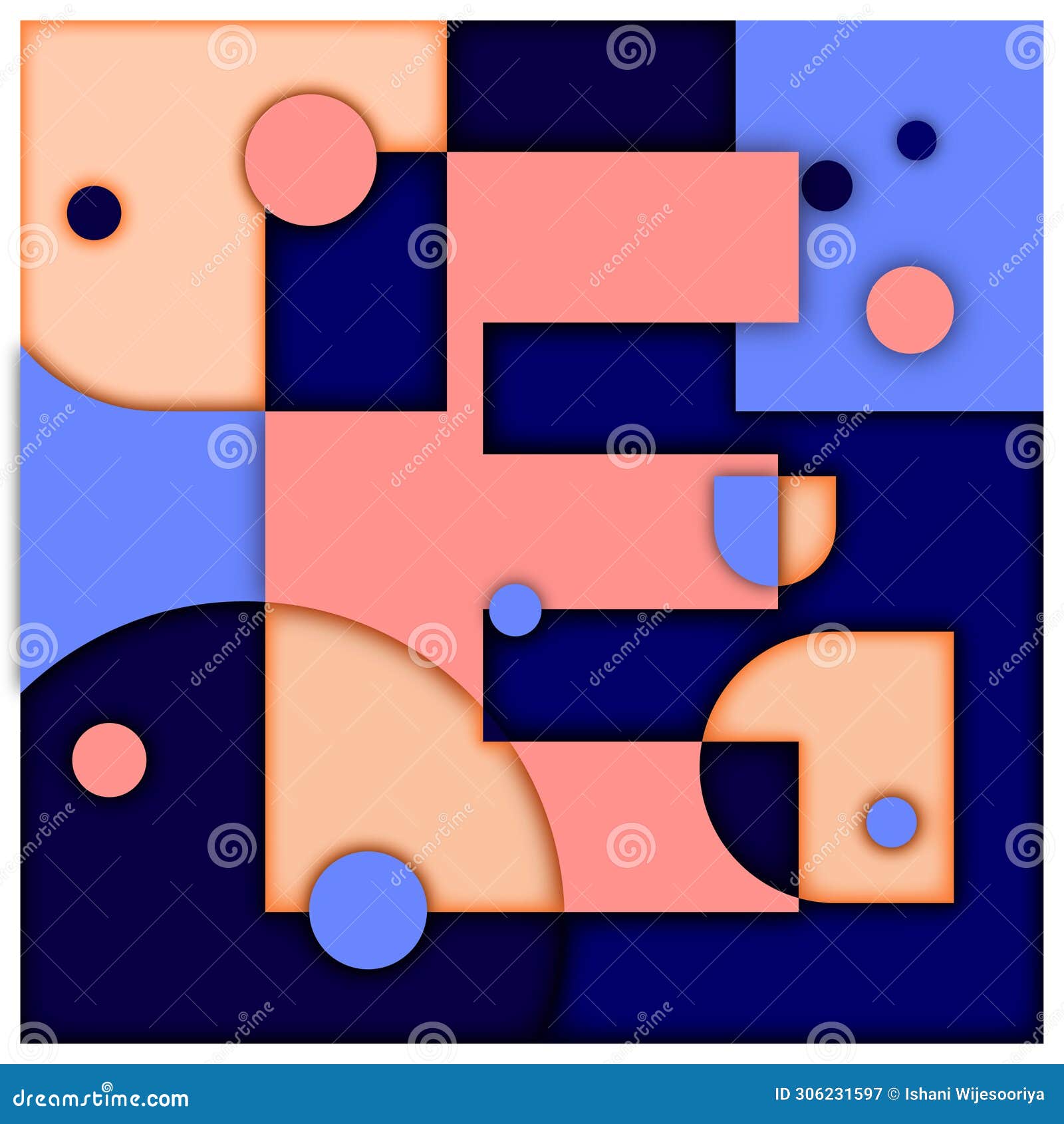 Letter E Creative Design with Basic Shapes and Patterns Stock Vector ...
