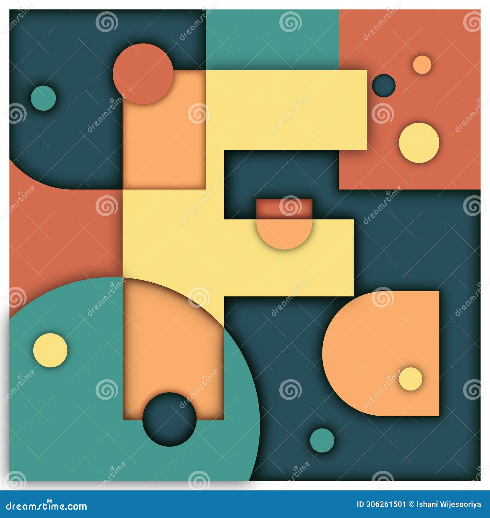 Letter F Creative Design with Basic Shapes and Patterns Stock Vector ...