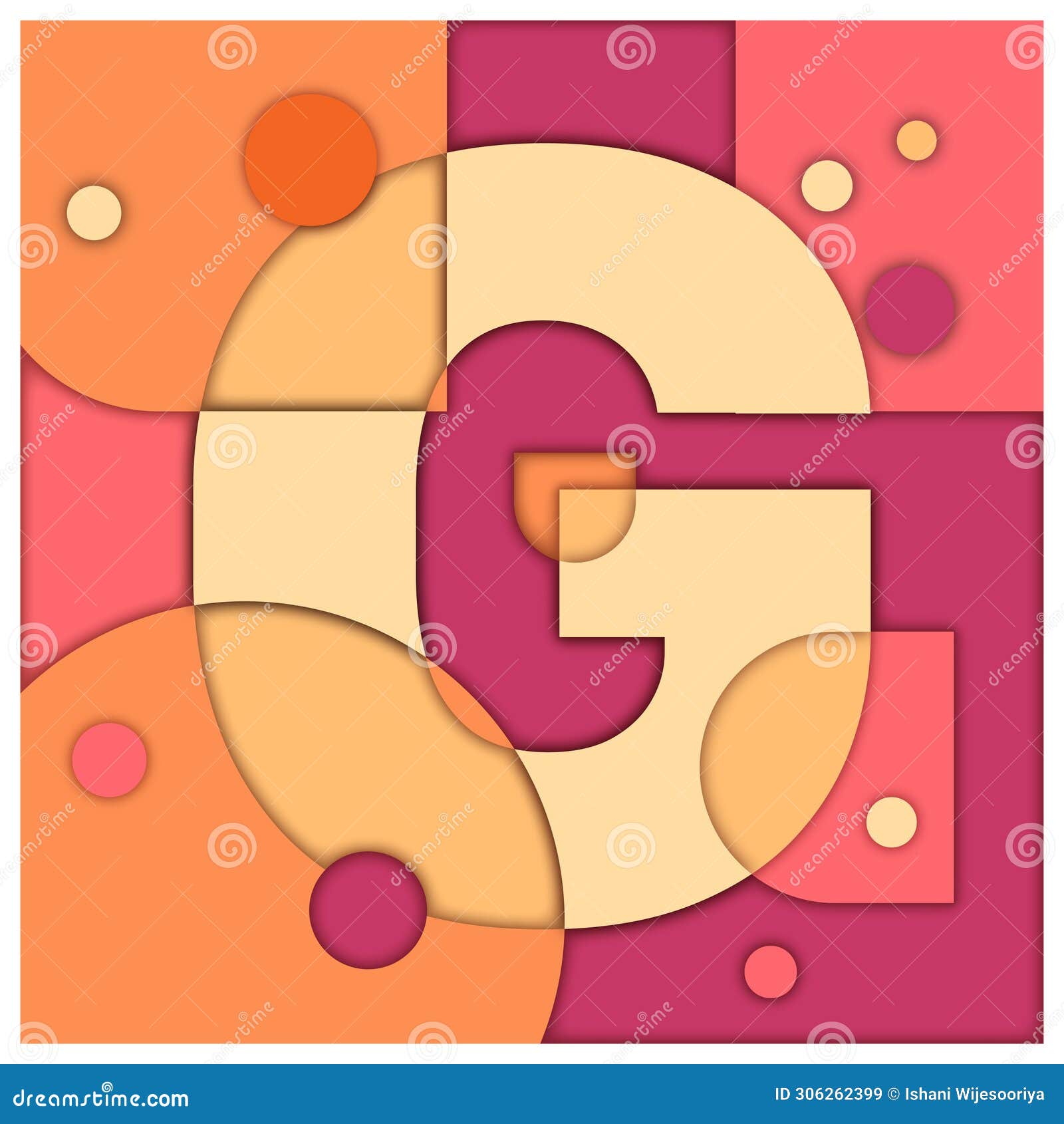 Letter G Creative Design with Basic Shapes and Patterns Stock Vector ...