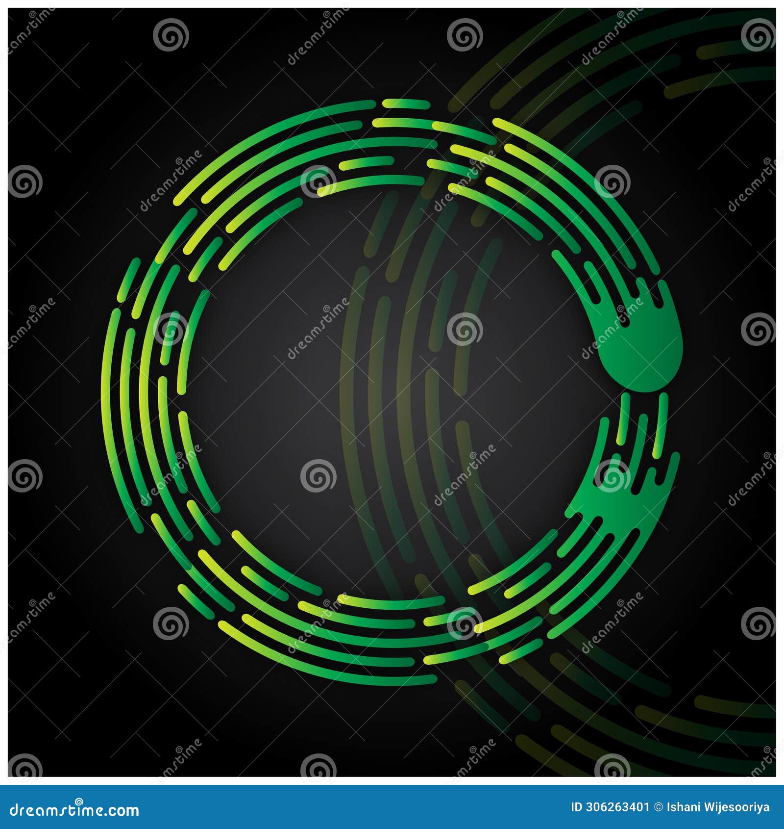 Colourful Letter O Design with Green and Yellow Gradients Stock Vector ...