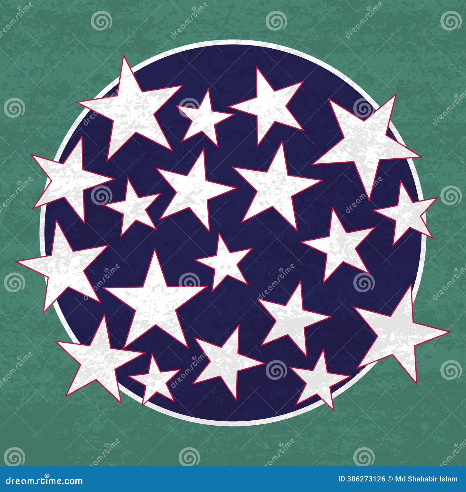 USA Flag Stars in a Circle Vector Stock Illustration - Illustration of ...
