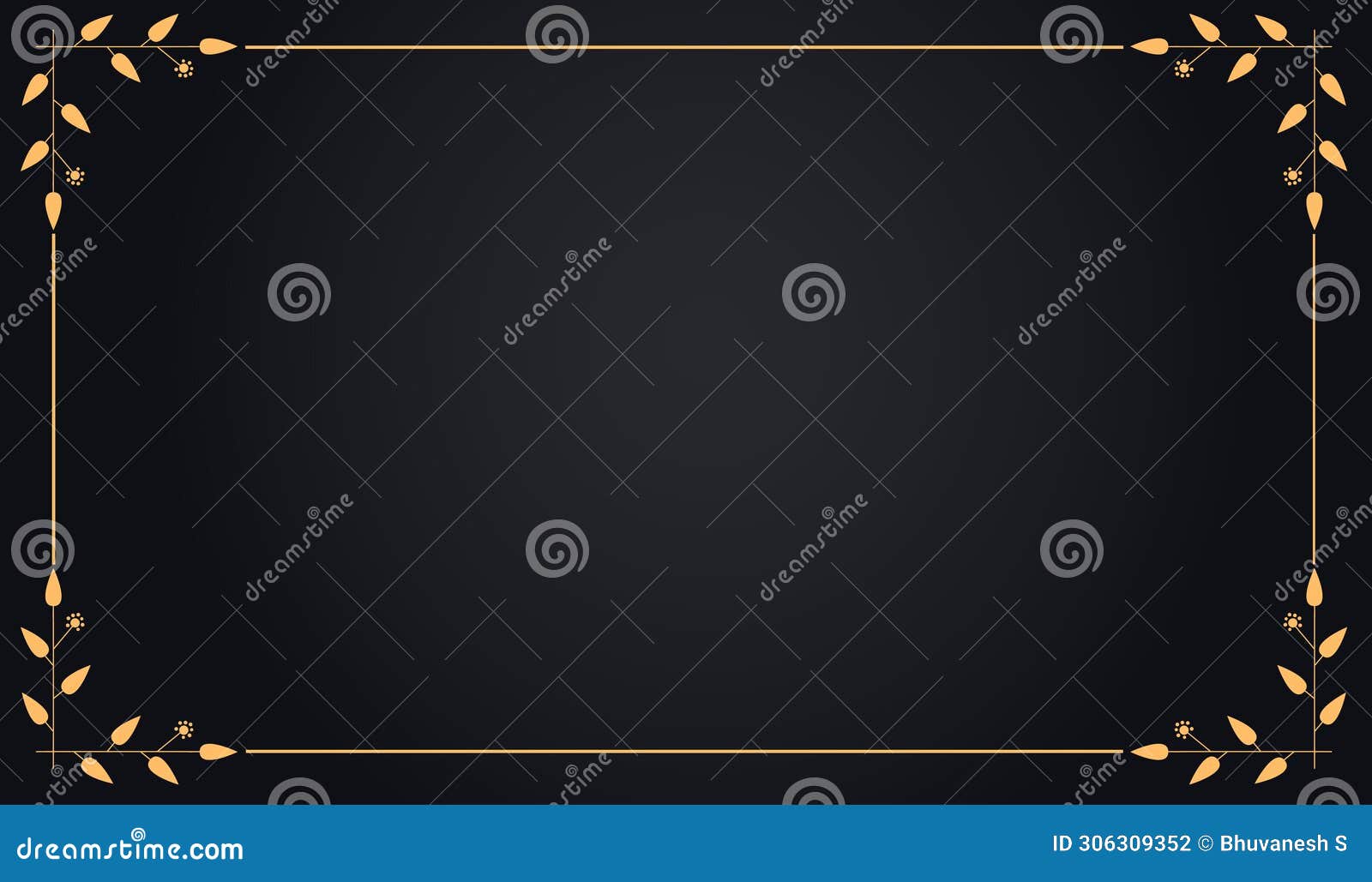 Gold Leaves and Strokes Decorated As Border Frame Design Isolated on ...