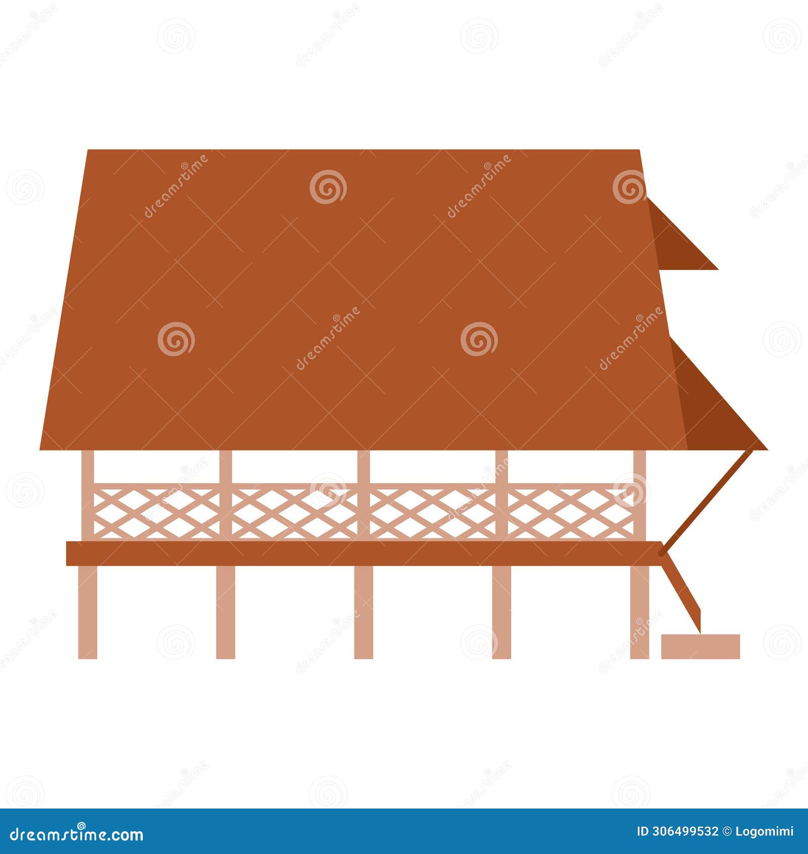 Rumah Adat Suku Dayak, Traditional House From Kalimantan Indonesia ...