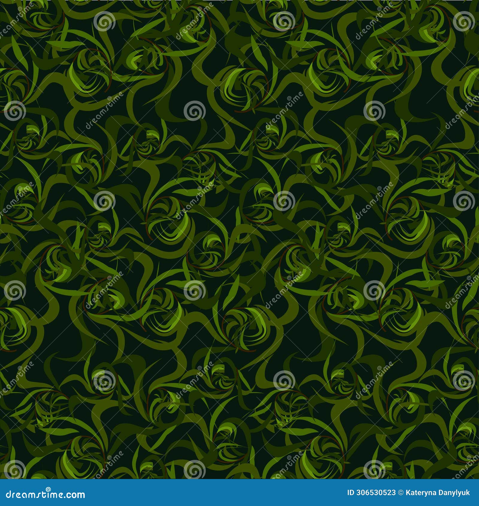 Green Moss on Black Seamless Pattern Stock Vector Illustration Stock ...