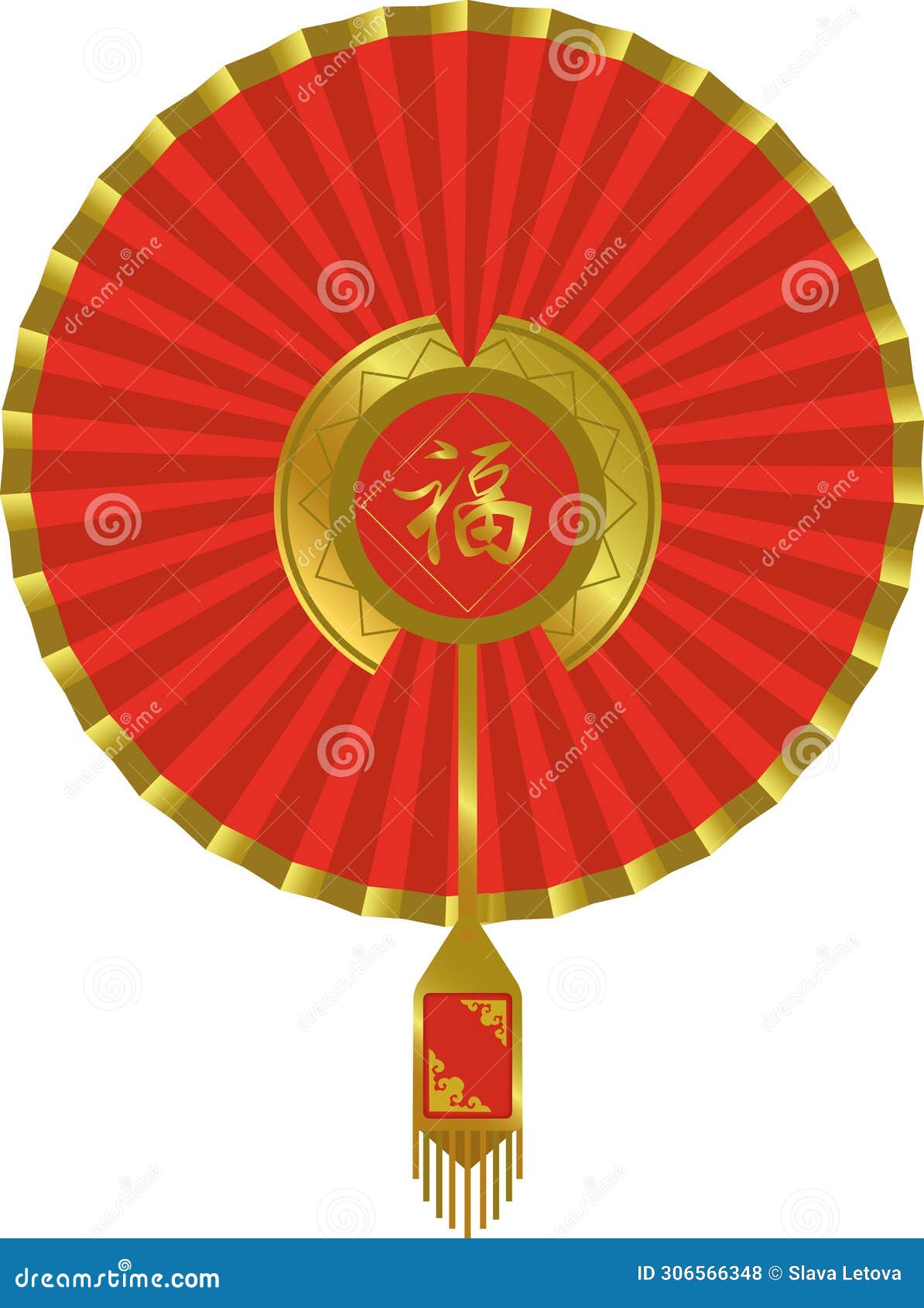 Print Vector Chinese Fan Art New Year Stock Vector - Illustration of ...